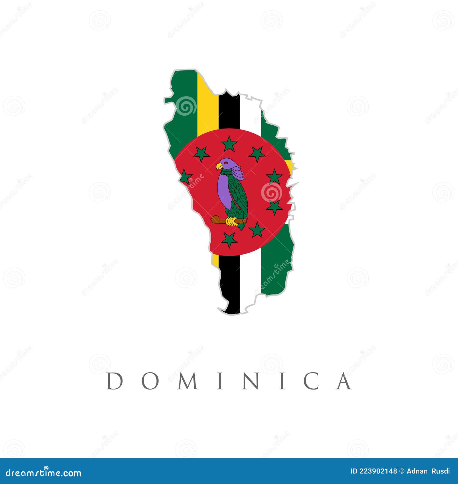 Dominica Detailed Map Highlighted On Blue Rounded World Map Vector ... Dominica Detailed Map Highlighted On Blue Rounded World Map Vector ...
