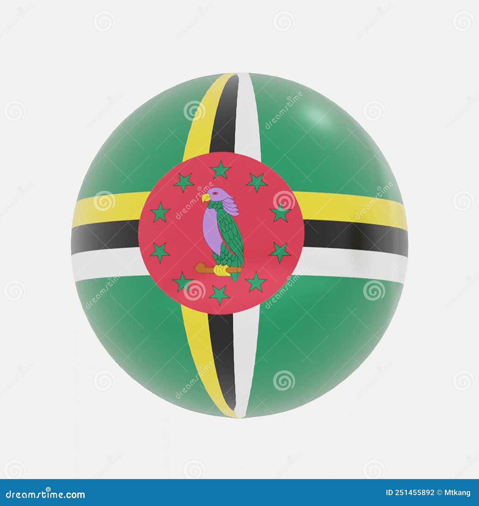 Dominica Flag Icon or Symbols Stock Illustration - Illustration of ...