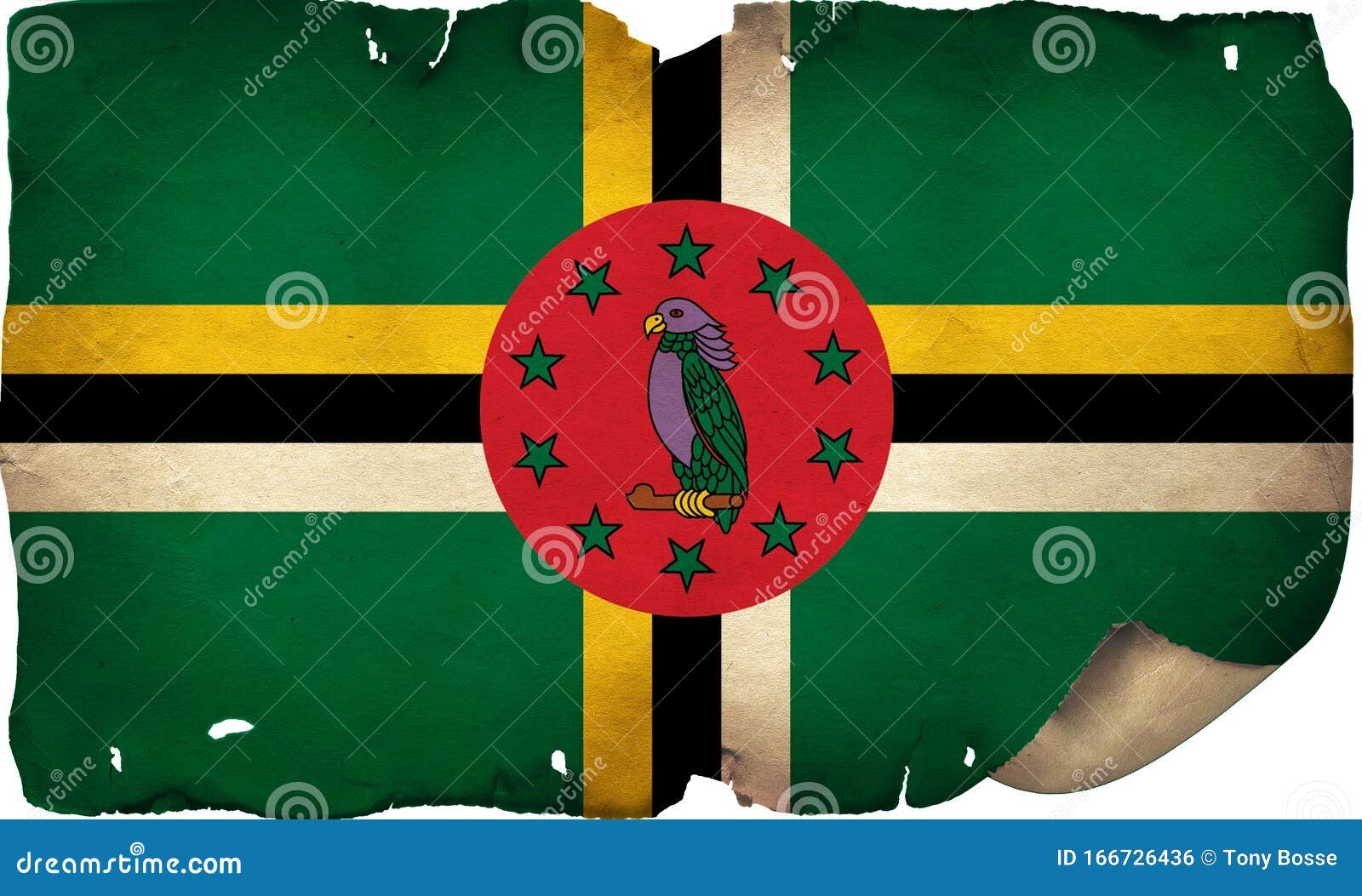 Dominica Flag Depicted On Side Part Of Military Armored Tank Closeup ...