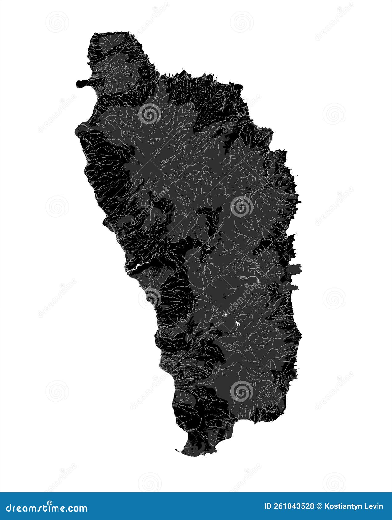 Dominica Map. Black Silhouette Country Map Isolated On White Background ...