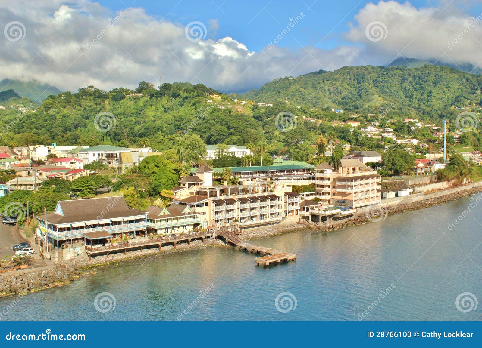 Dominica oceanfront views stock photo. Image of homes - 28766100