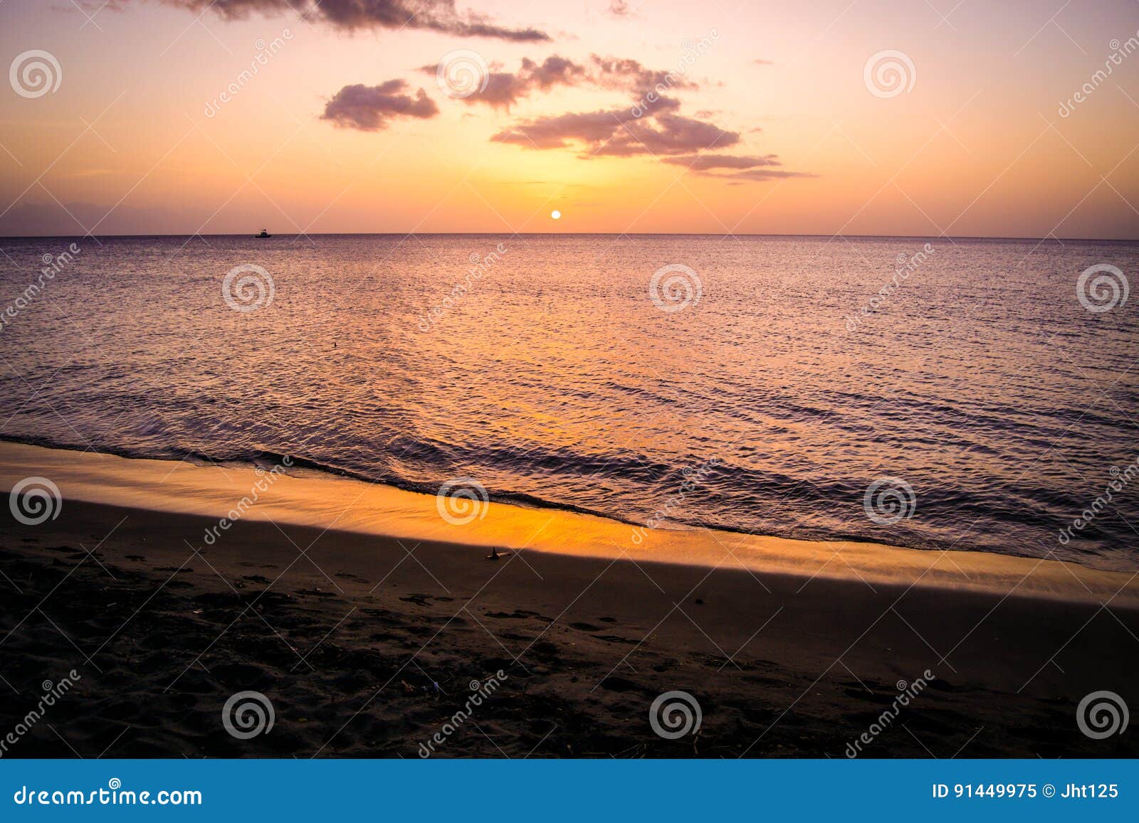 Dominica Sunset Landscape stock image. Image of paradise - 91449975