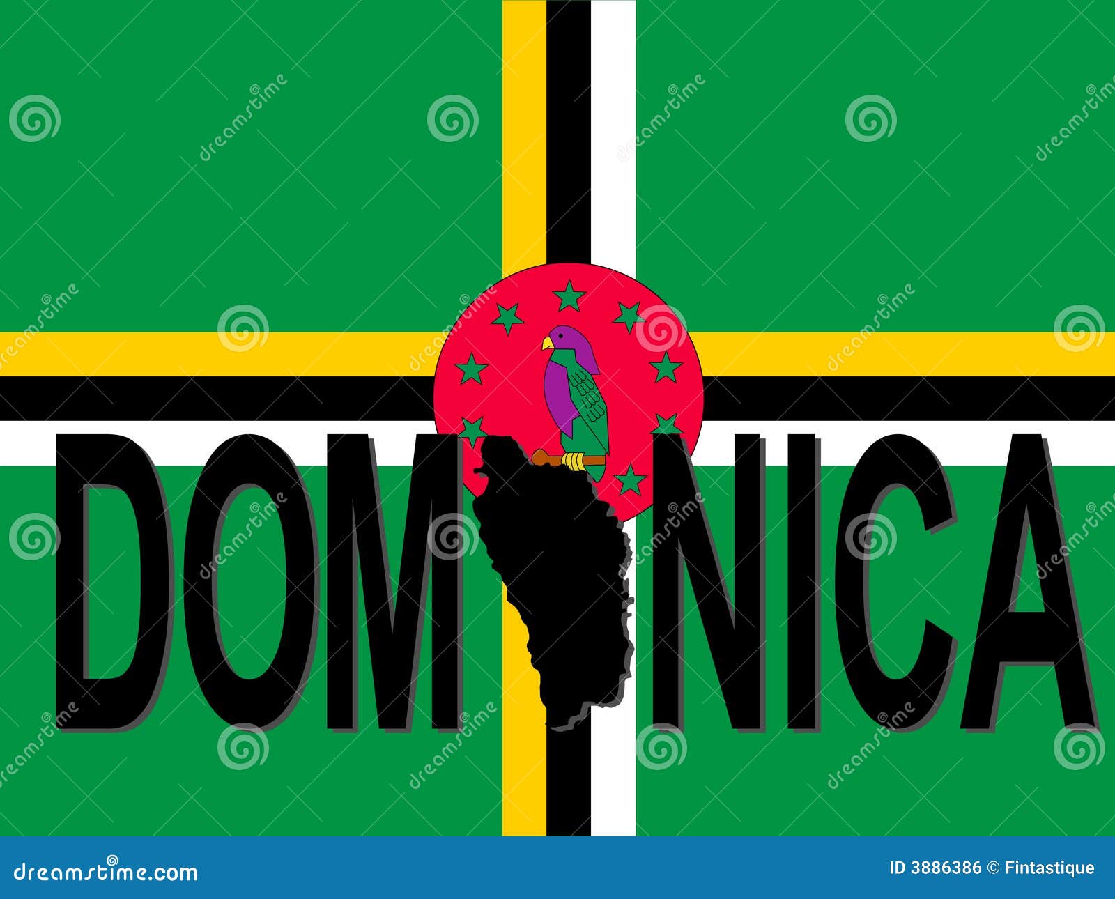 Dominica text with map stock vector. Illustration of symbol - 3886386