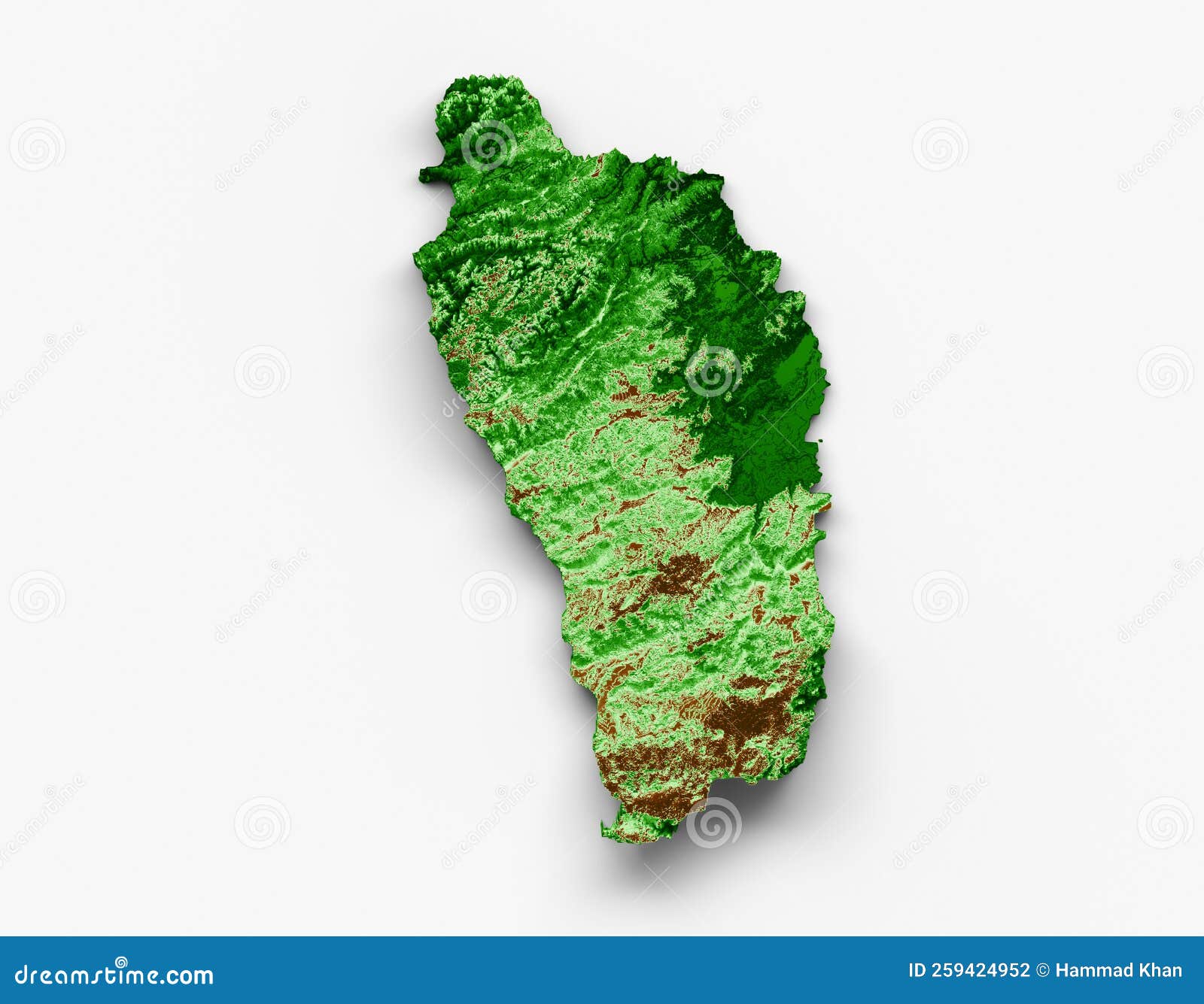 Dominica Topographic Map 3d Realistic Map Color 3d Illustration Stock ...