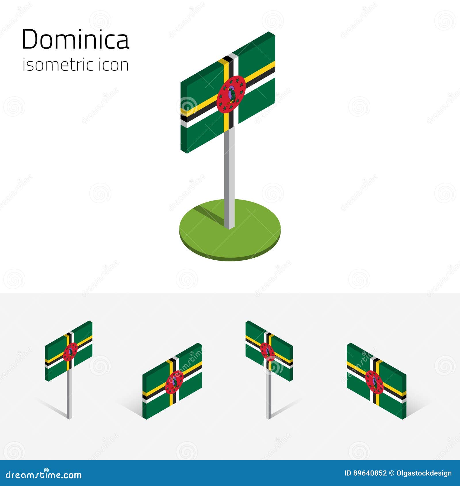 Dominica, Vector Set of 3D Isometric Flat Icons Stock Vector ...