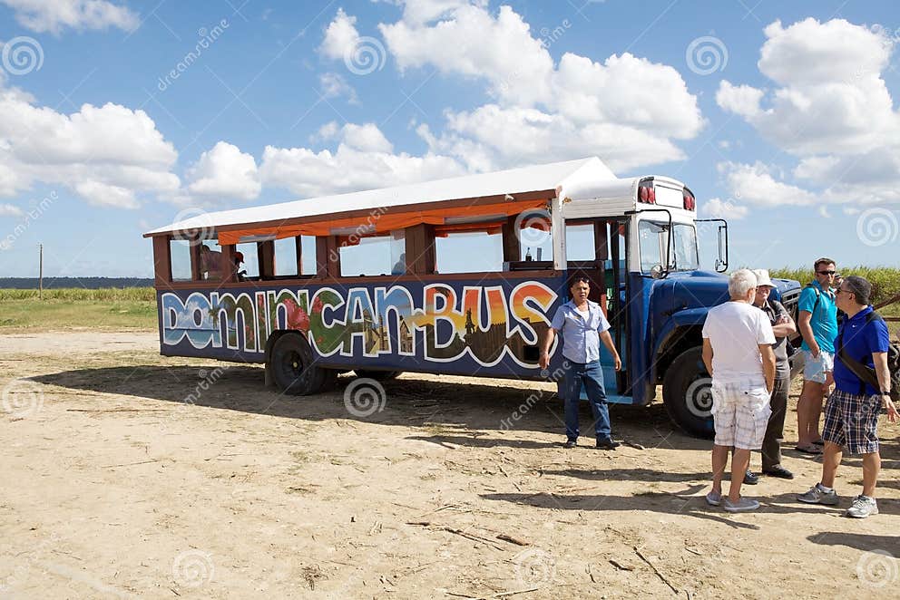 Dominican bus editorial stock photo. Image of seasonal - 26077918