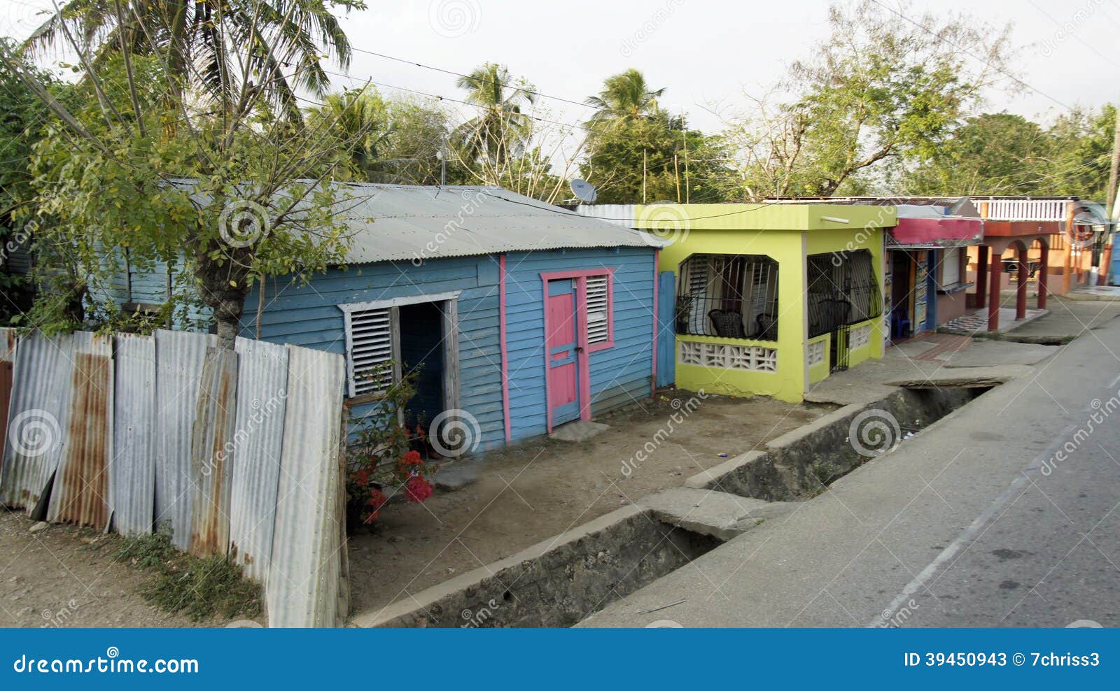 Dominican houses stock image. Image of simple, nature - 39450943