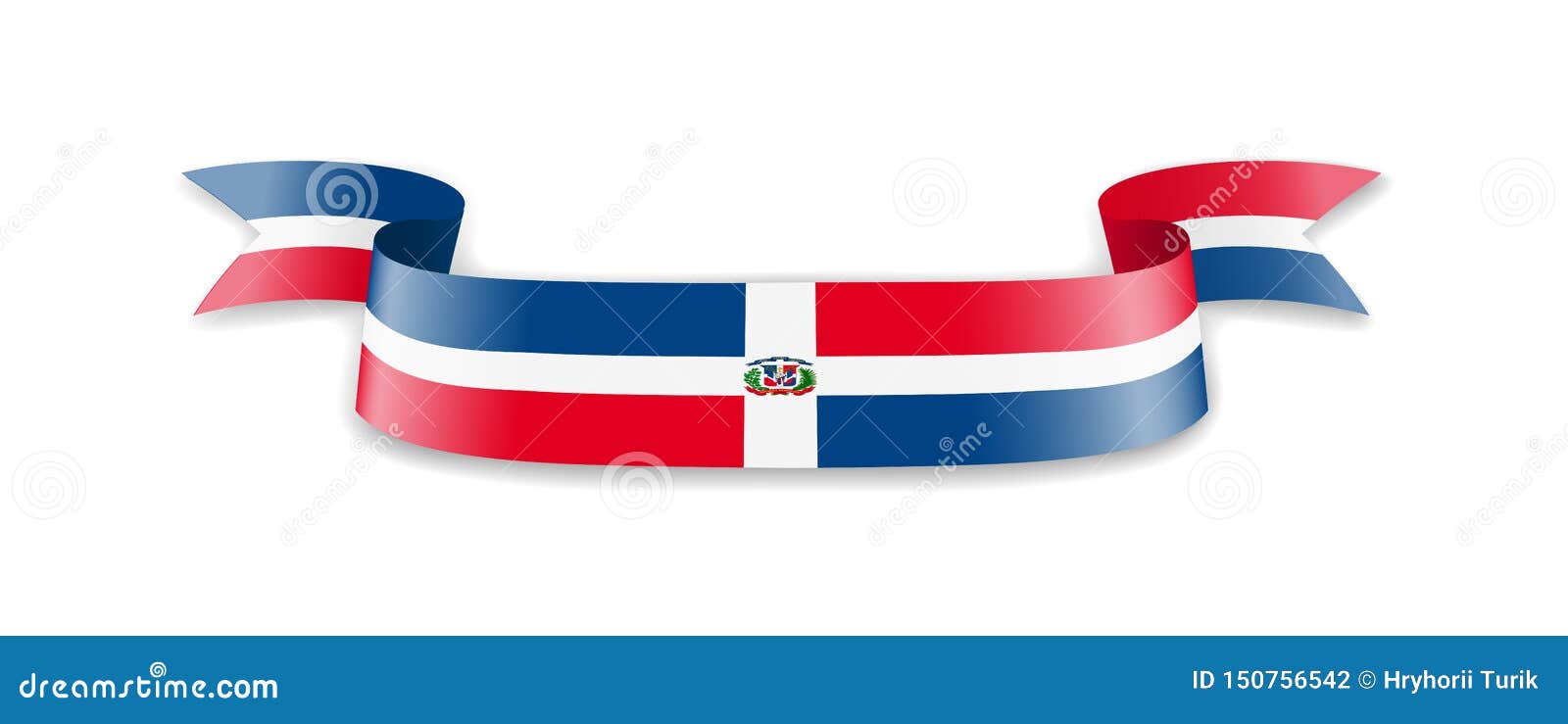 Dominican Republic Flag in the Form of Wave Ribbon Stock Illustration ...