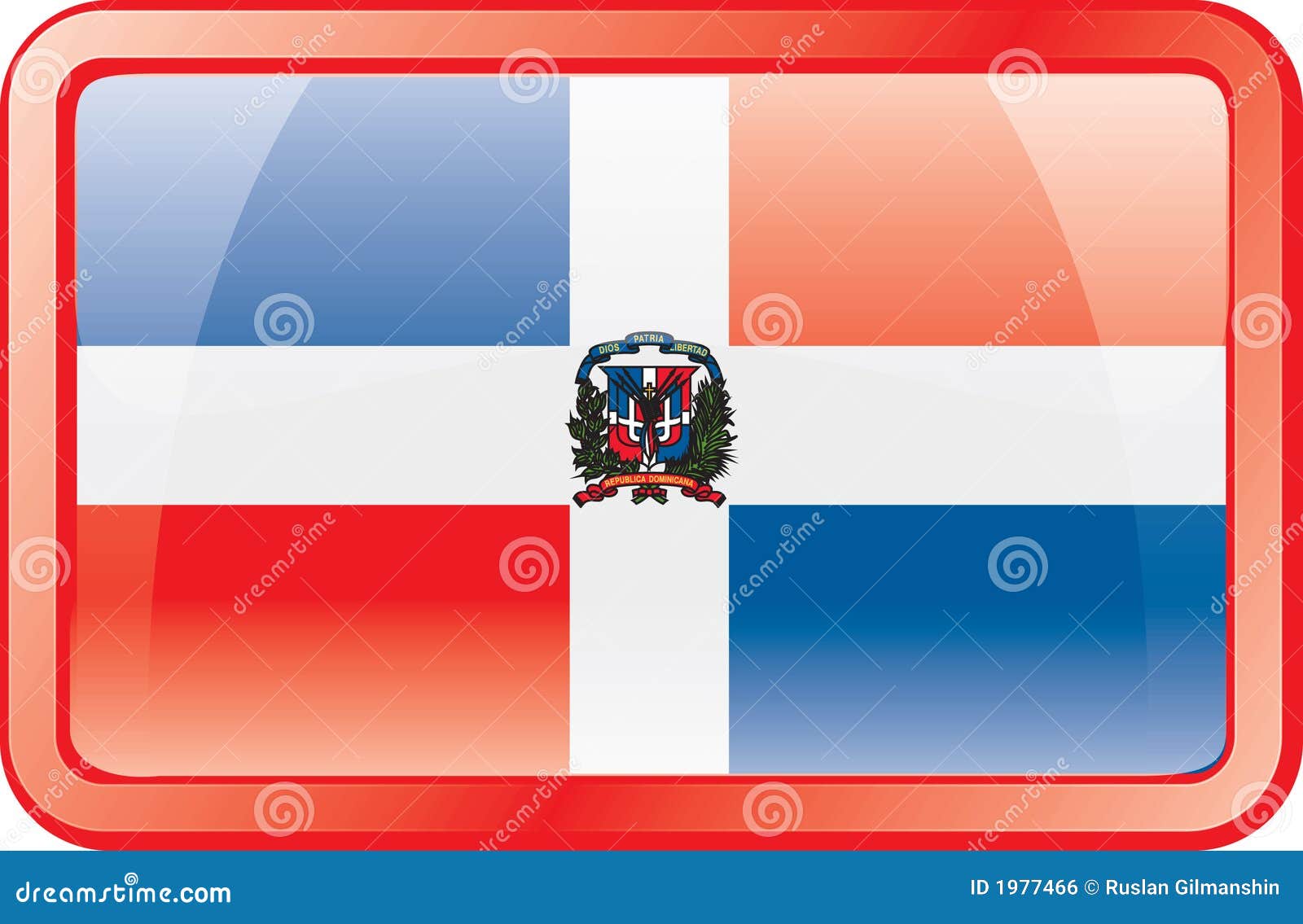 Dominican Republic Flag Icon Stock Vector - Illustration of vector ...