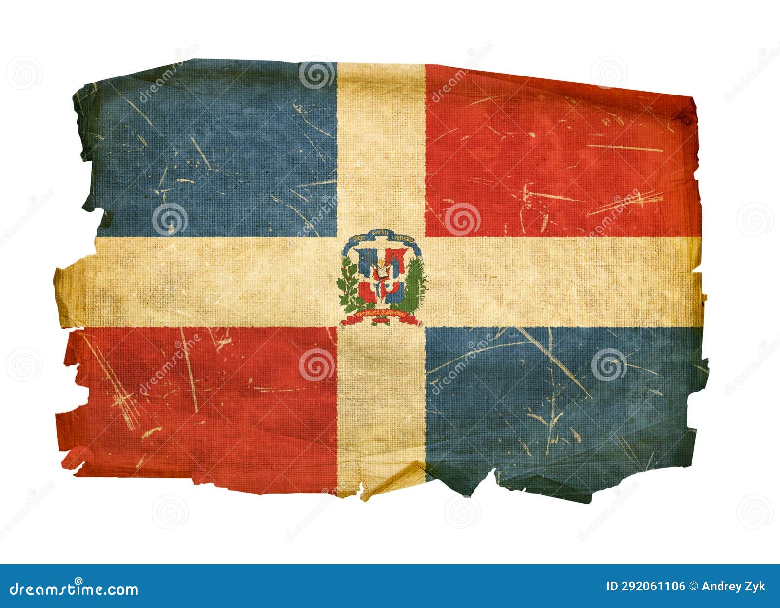 Dominican Republic Flag Old Stock Photo - Image of edges, burnt: 292061106
