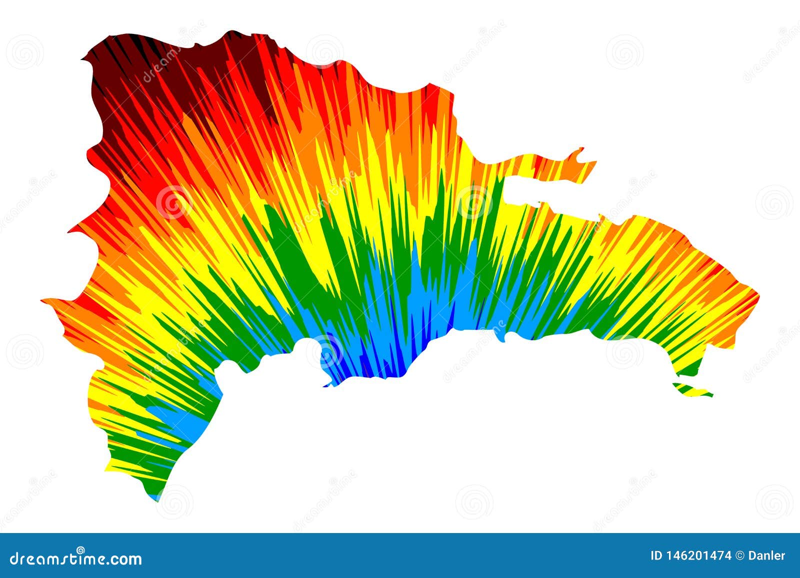 Dominican Republic - Map is Designed Rainbow Abstract Colorful Pattern ...