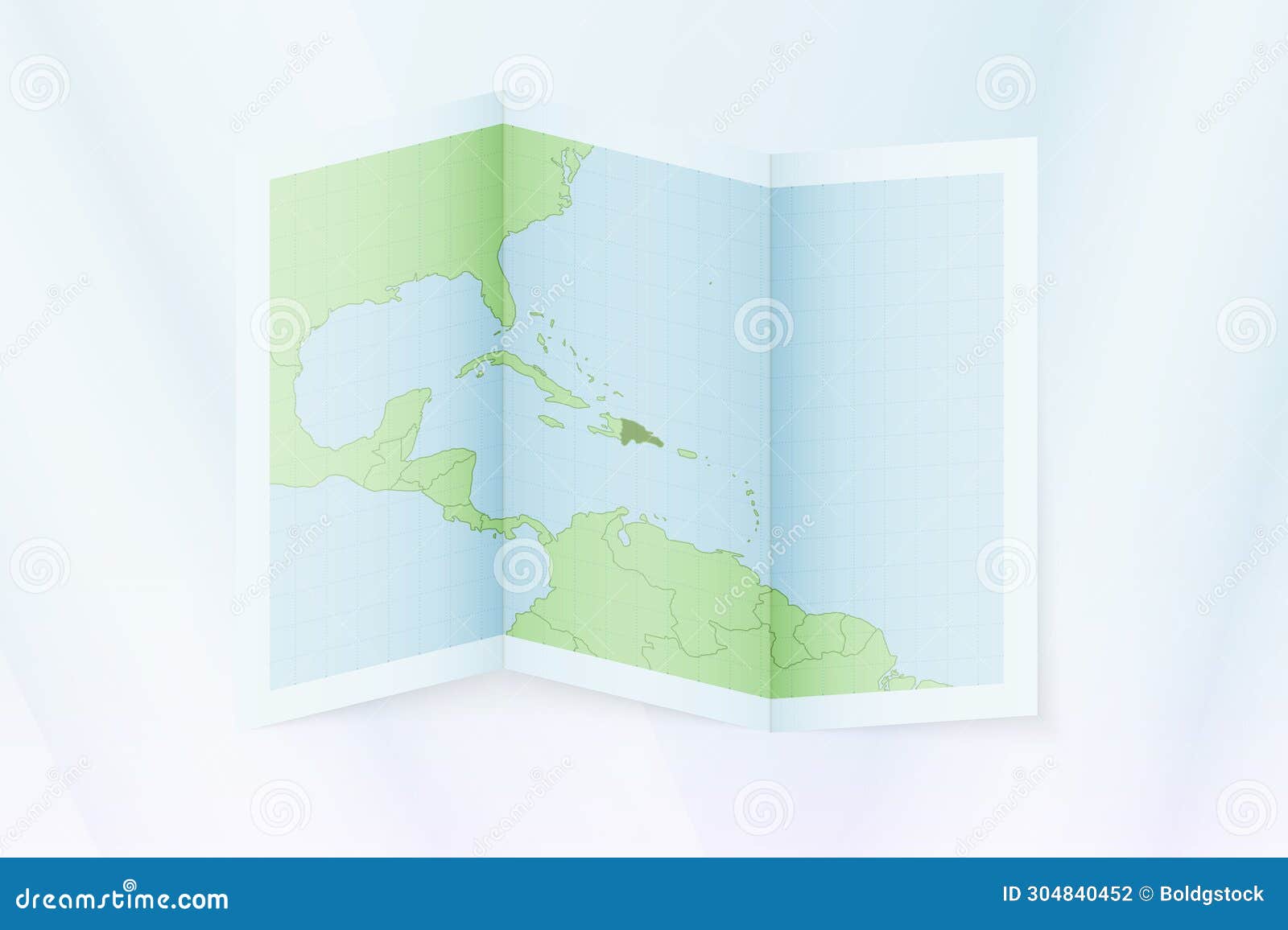 Dominican Republic Map, Folded Paper with Dominican Republic Map Stock ...