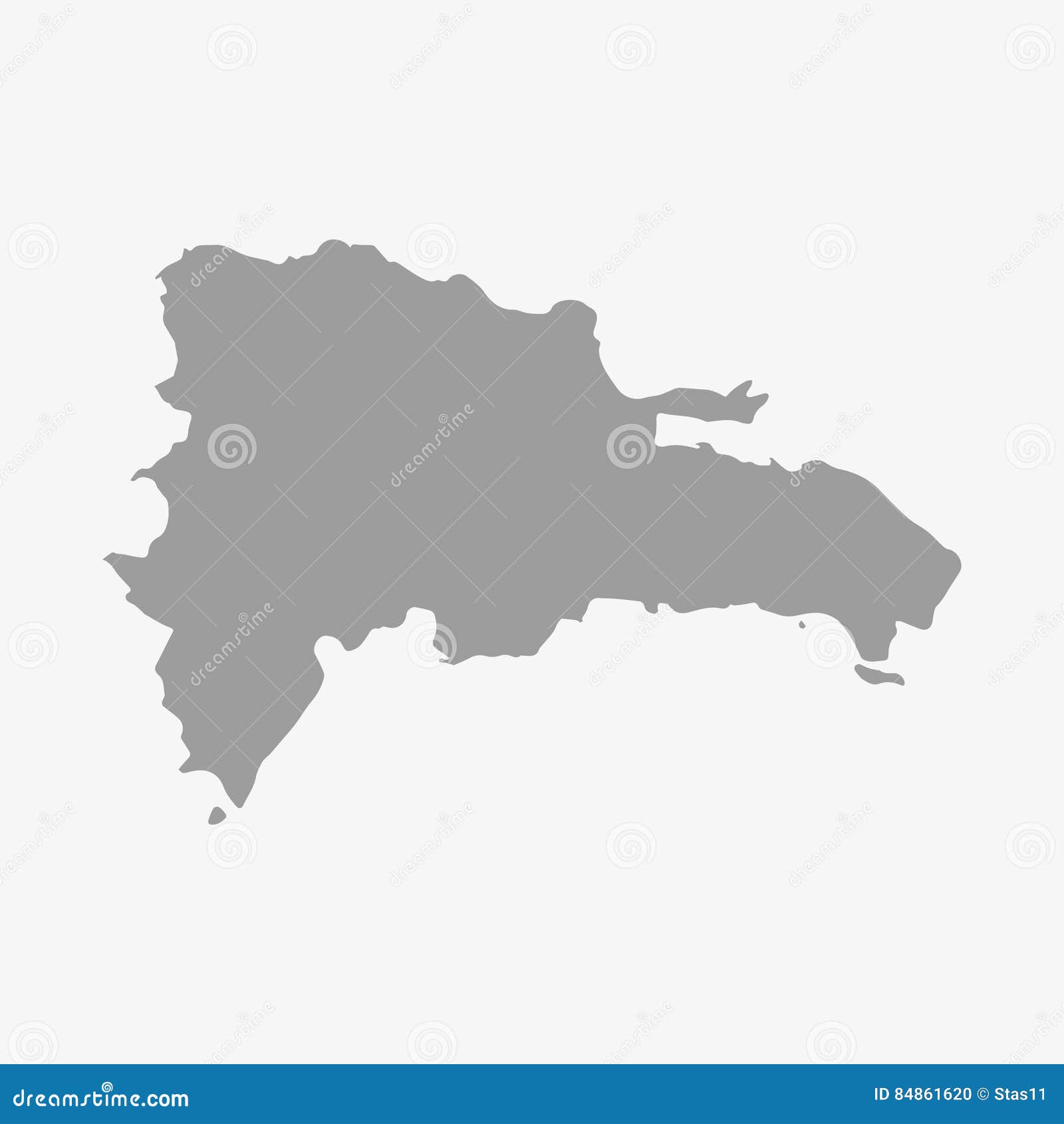 Dominican Republic Map In Gray On A White Background Vector ...