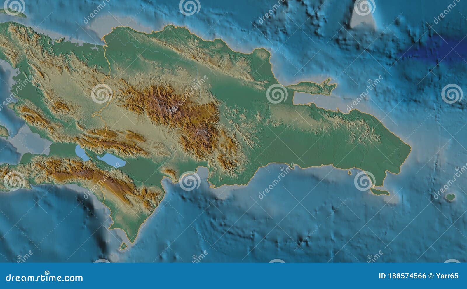 Dominican Republic - Overview. Relief Stock Illustration - Illustration ...