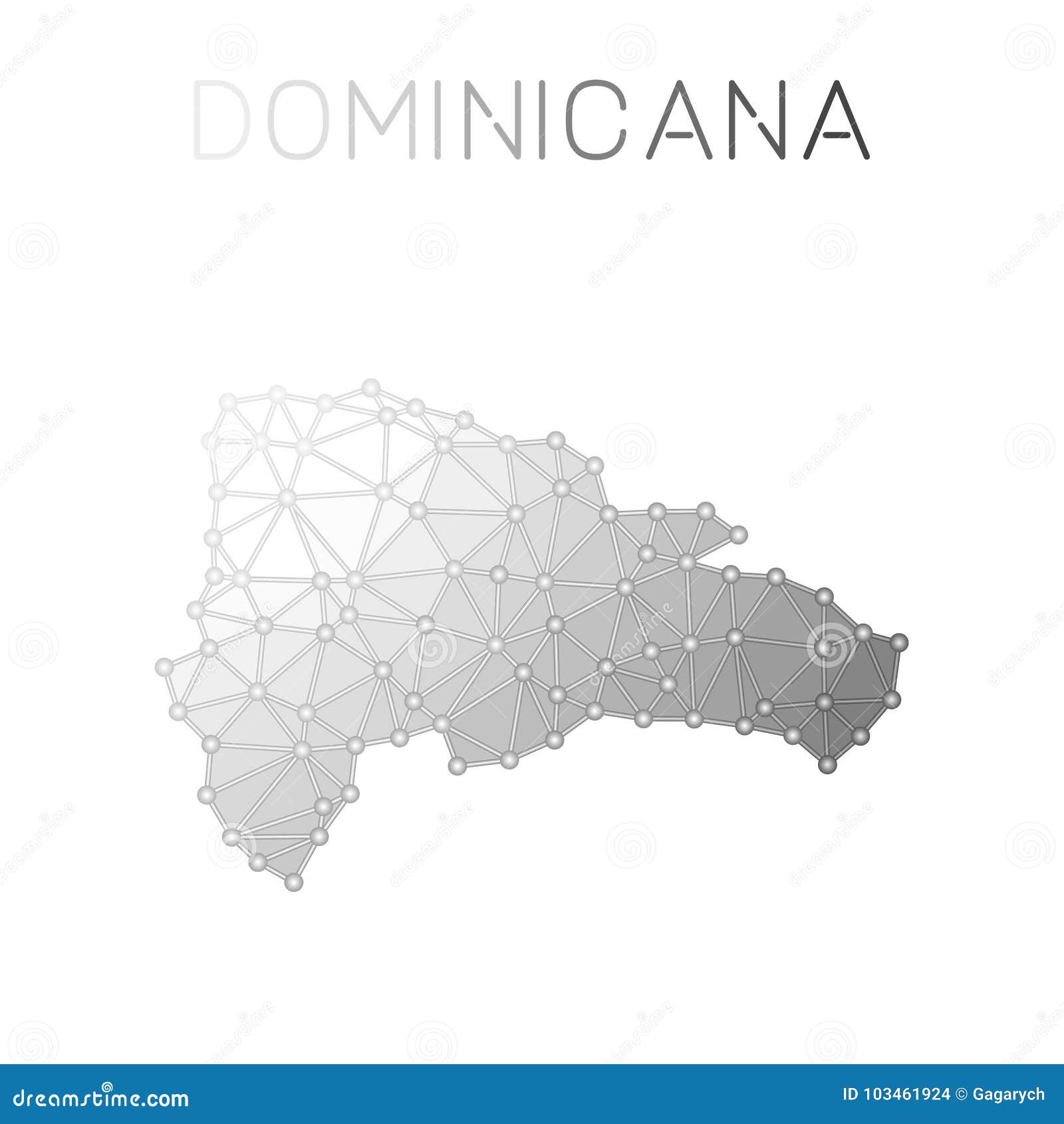 Dominican Republic Polygonal Vector Map. Stock Vector - Illustration of ...