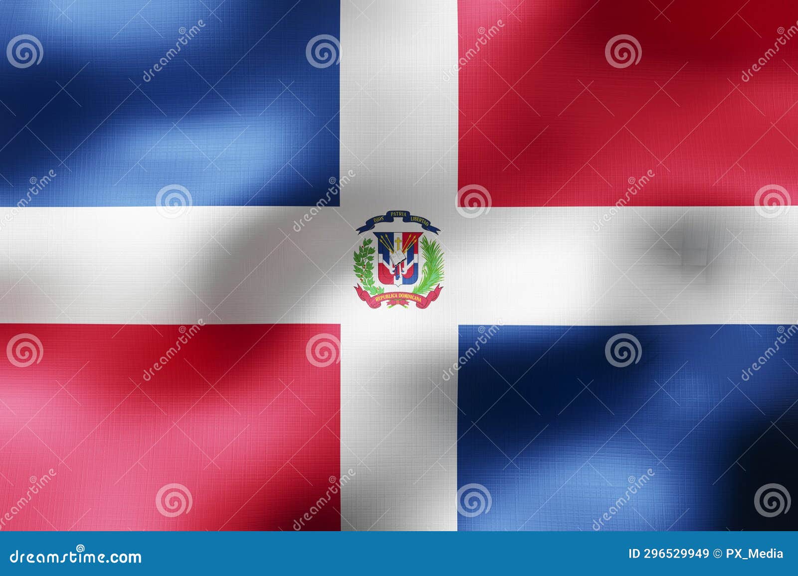 Dominican Republic - Textile Flag - 3d Illustration Stock Illustration ...
