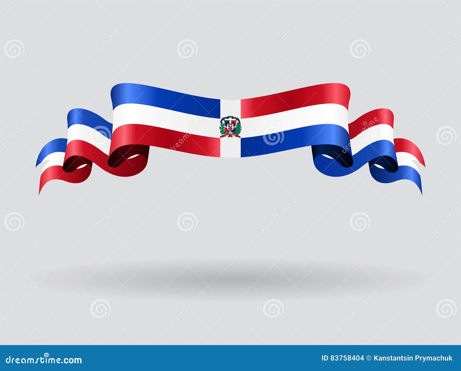 Dominican Republic Wavy Flag. Vector Illustration. Stock Vector ...