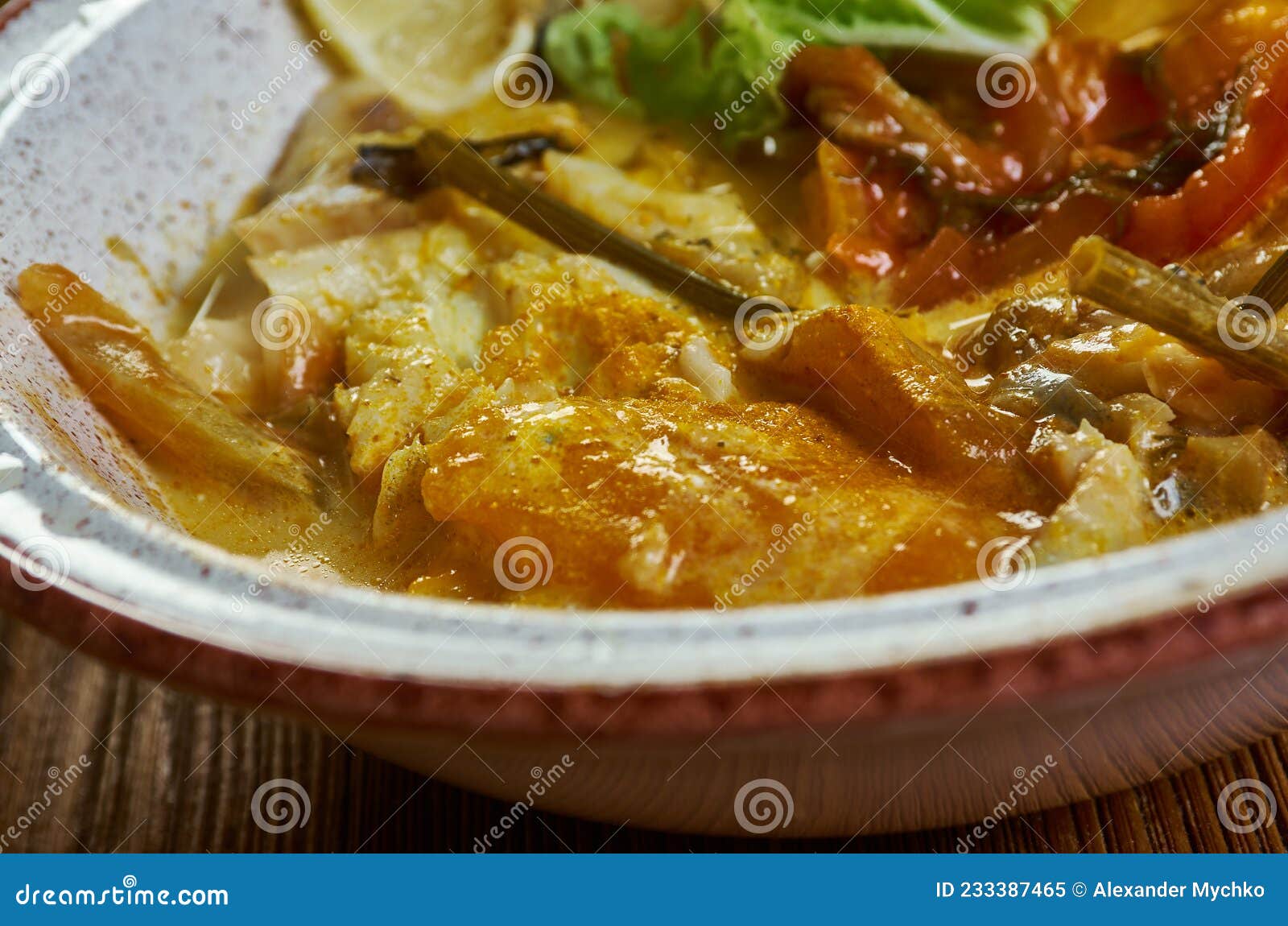 Dominican-Style Coconut Cod Stew Stock Image - Image of onion, fish ...