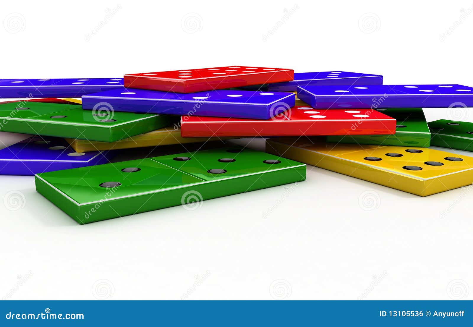 Colored Dominoes Rainbow Colorful Chain Reaction Cartoon Vector ...