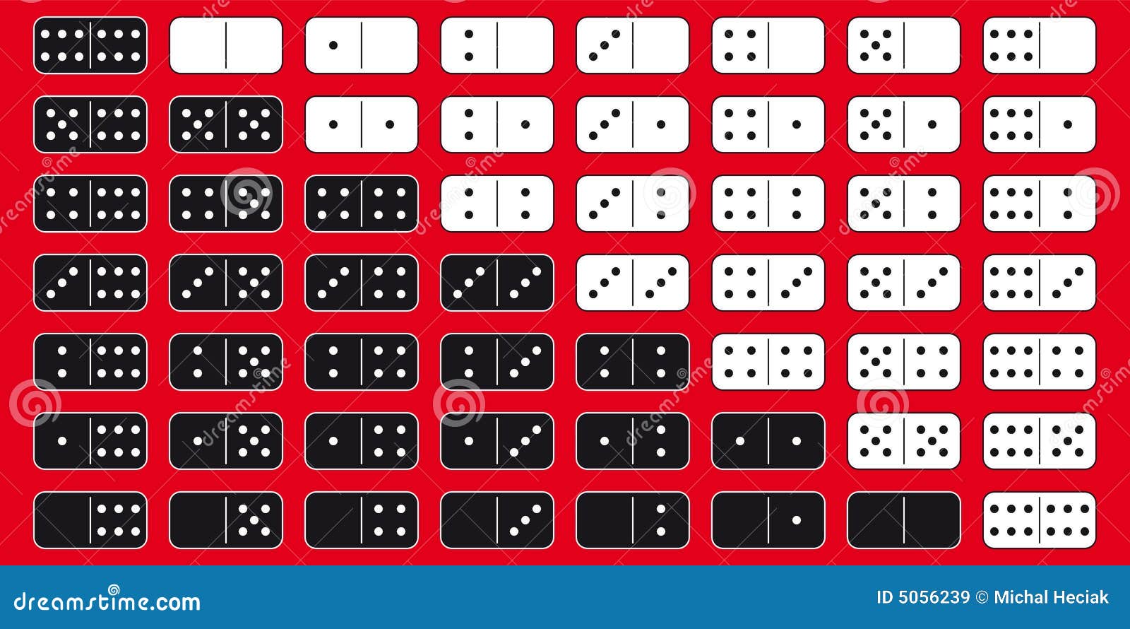 Domino stock vector. Illustration of domino, combination - 5056239