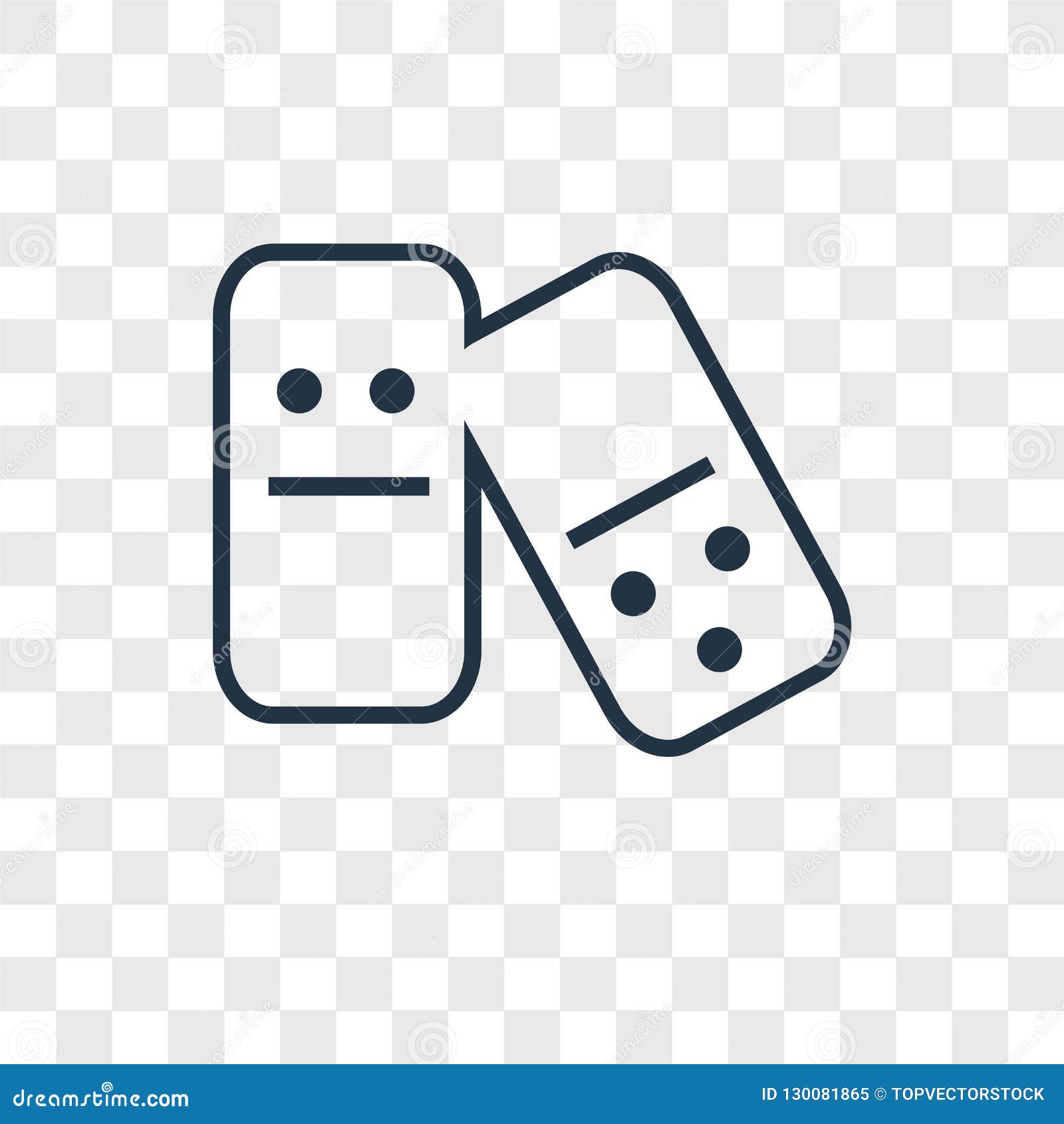 Domino Concept Vector Linear Icon Isolated on Transparent Background ...
