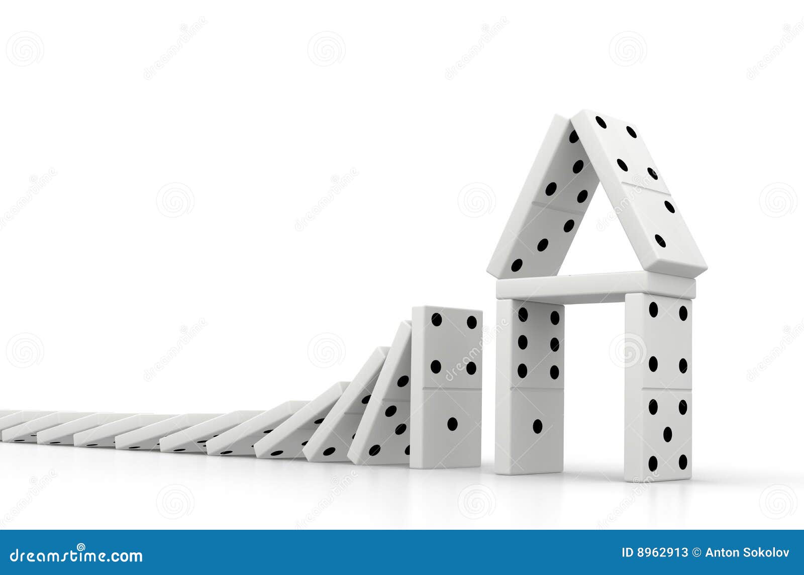 Domino Effect And Problem Solving Concept-Businessman Stopping Domino ...