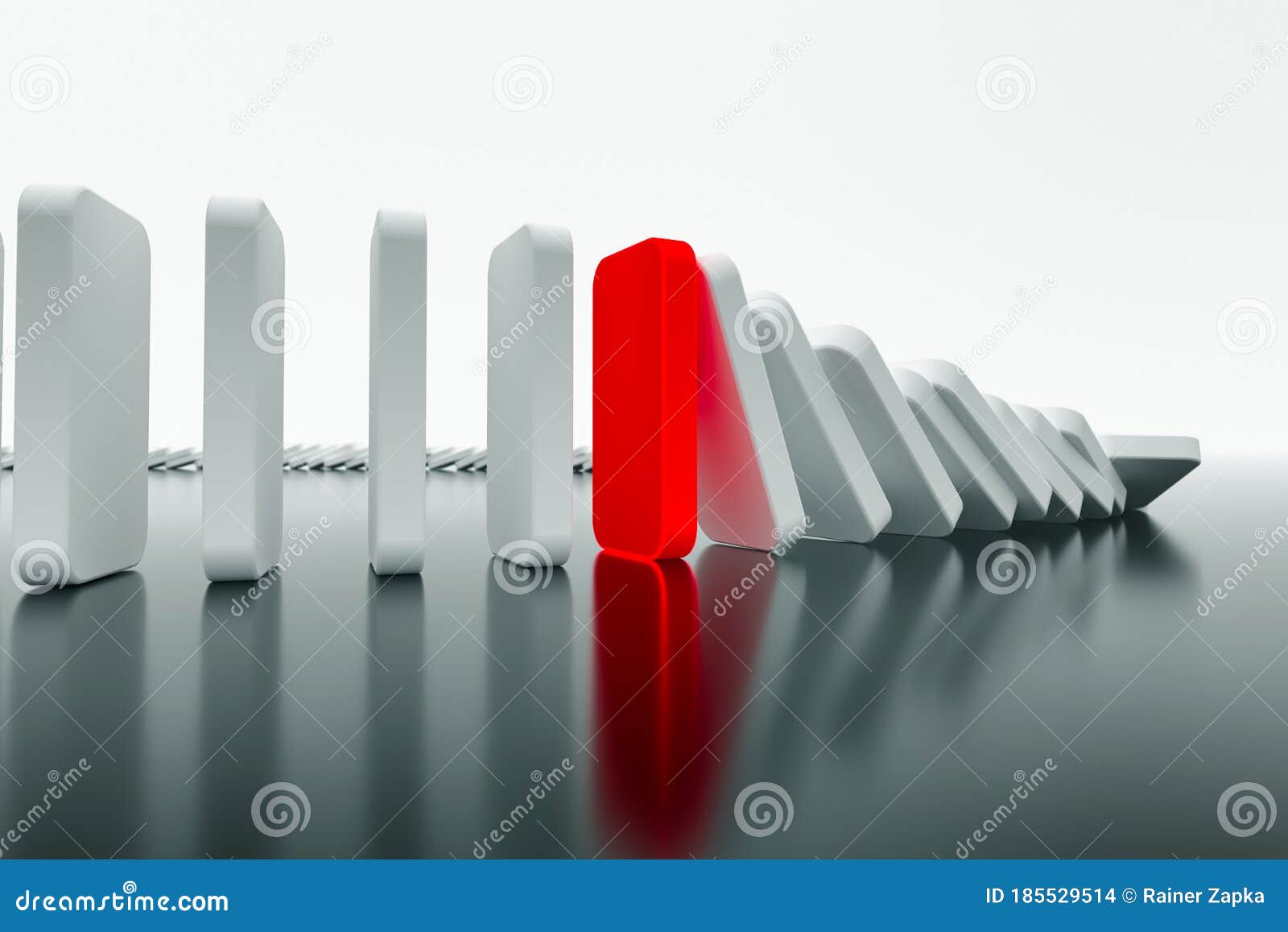 Domino Effect in Action is Stopped Stock Illustration - Illustration of ...