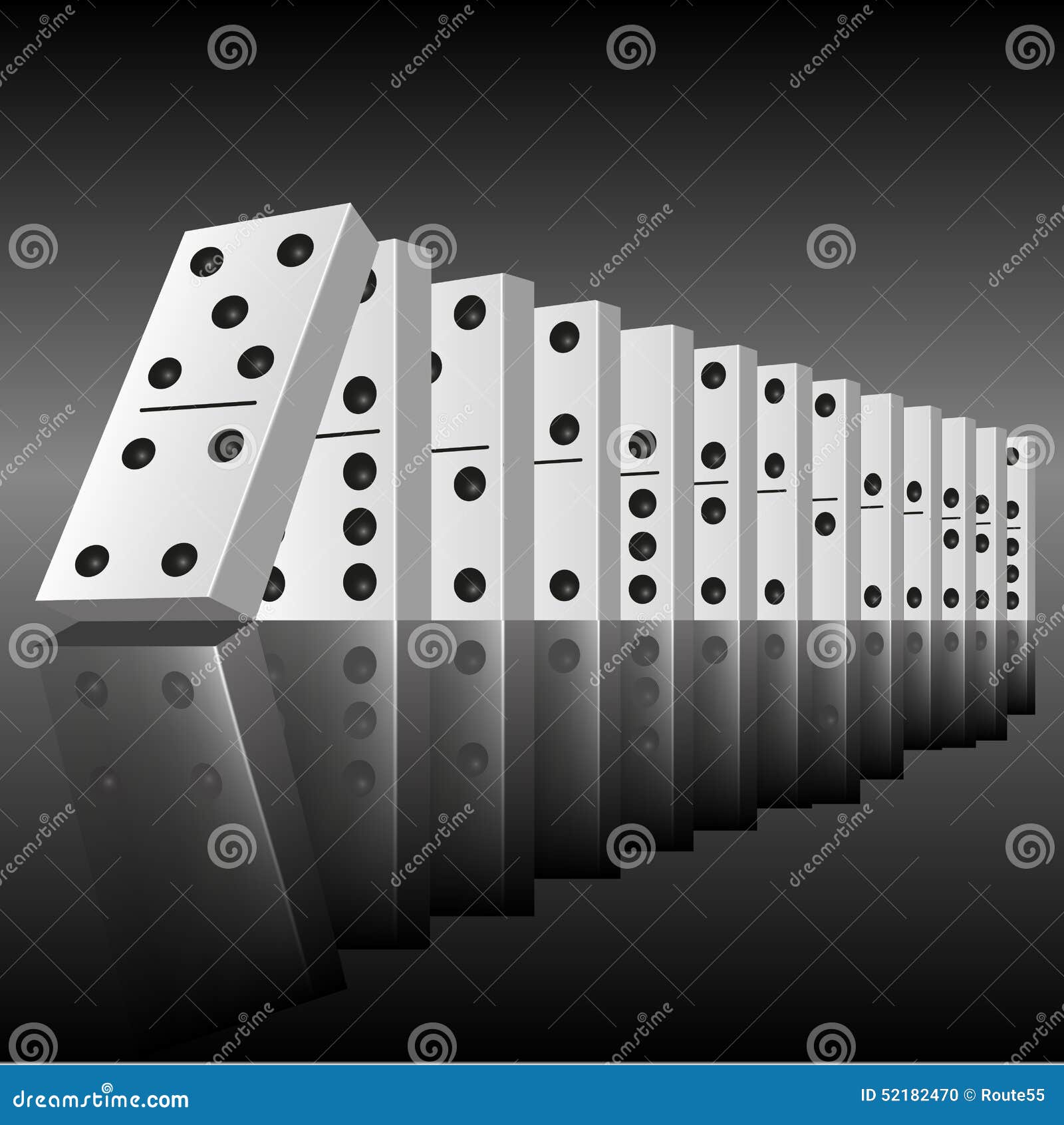 Domino effect stock vector. Illustration of entertainment - 52182470