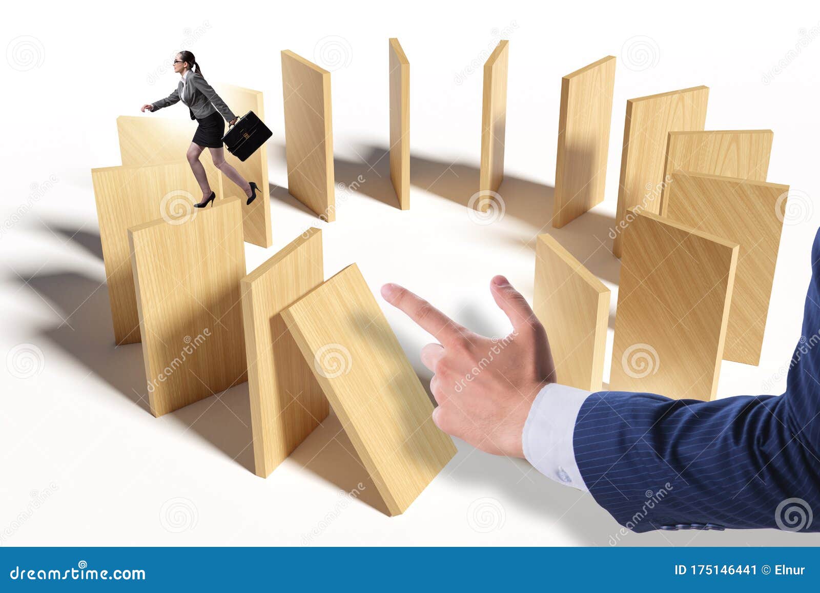 Domino Effect and Competition Concept Stock Image - Image of ...