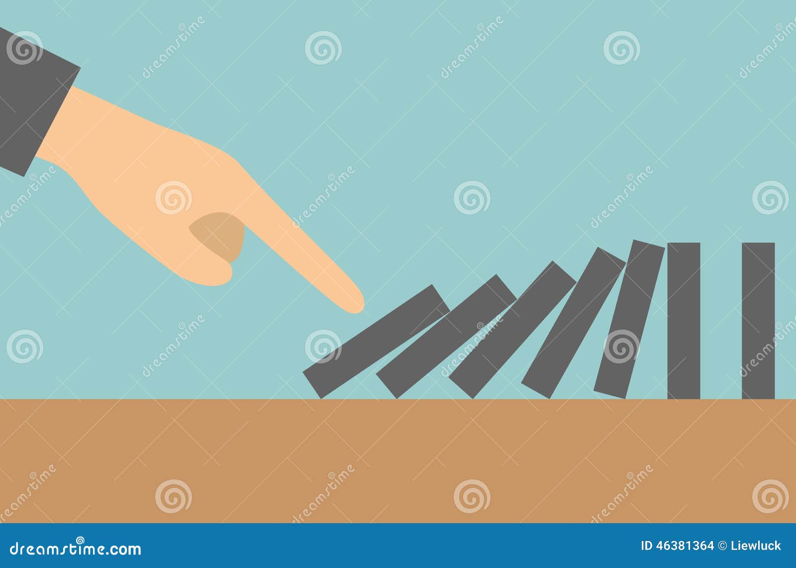 Domino effect stock vector. Illustration of idea, action - 46381364