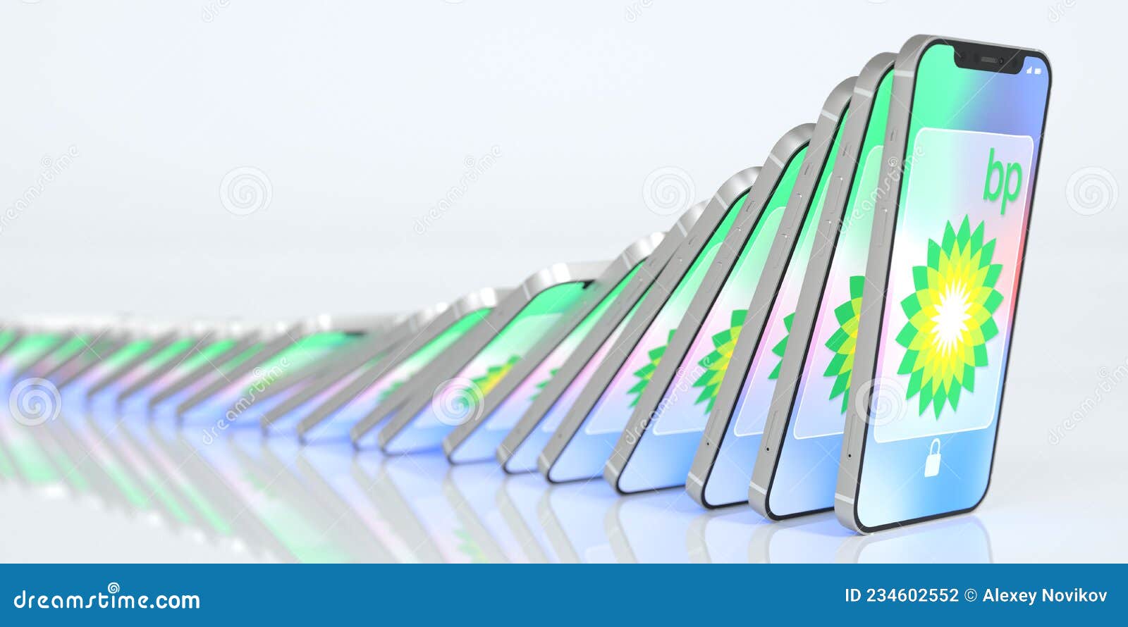 Falling Smartphones With Logo Of NESTLE On The Screen, Domino Effect ...