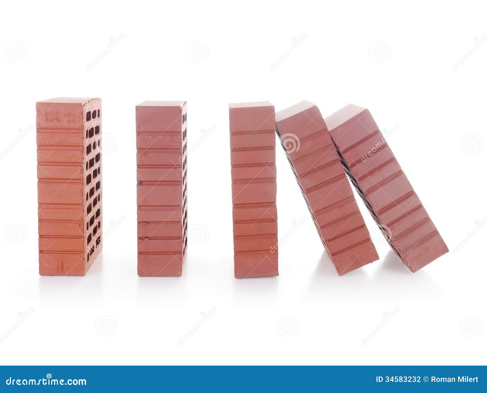Domino effect stock photo. Image of object, knock, brick - 34583232