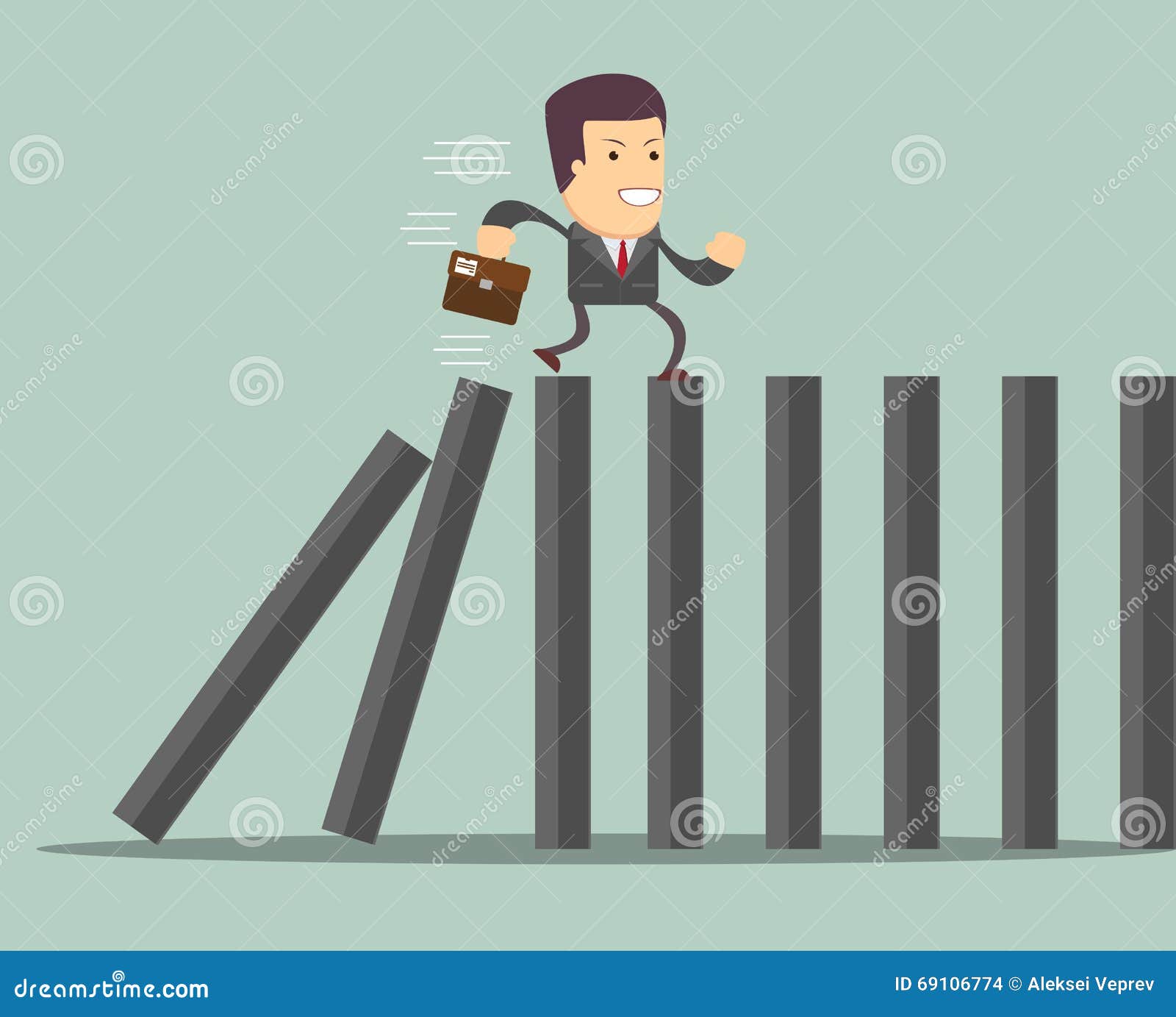 Domino Effect and Problem Solving Stock Vector - Illustration of ...