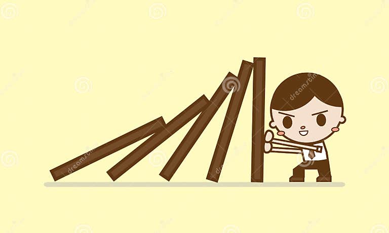 Domino Effect and Problem Solving Stock Vector - Illustration of motion ...