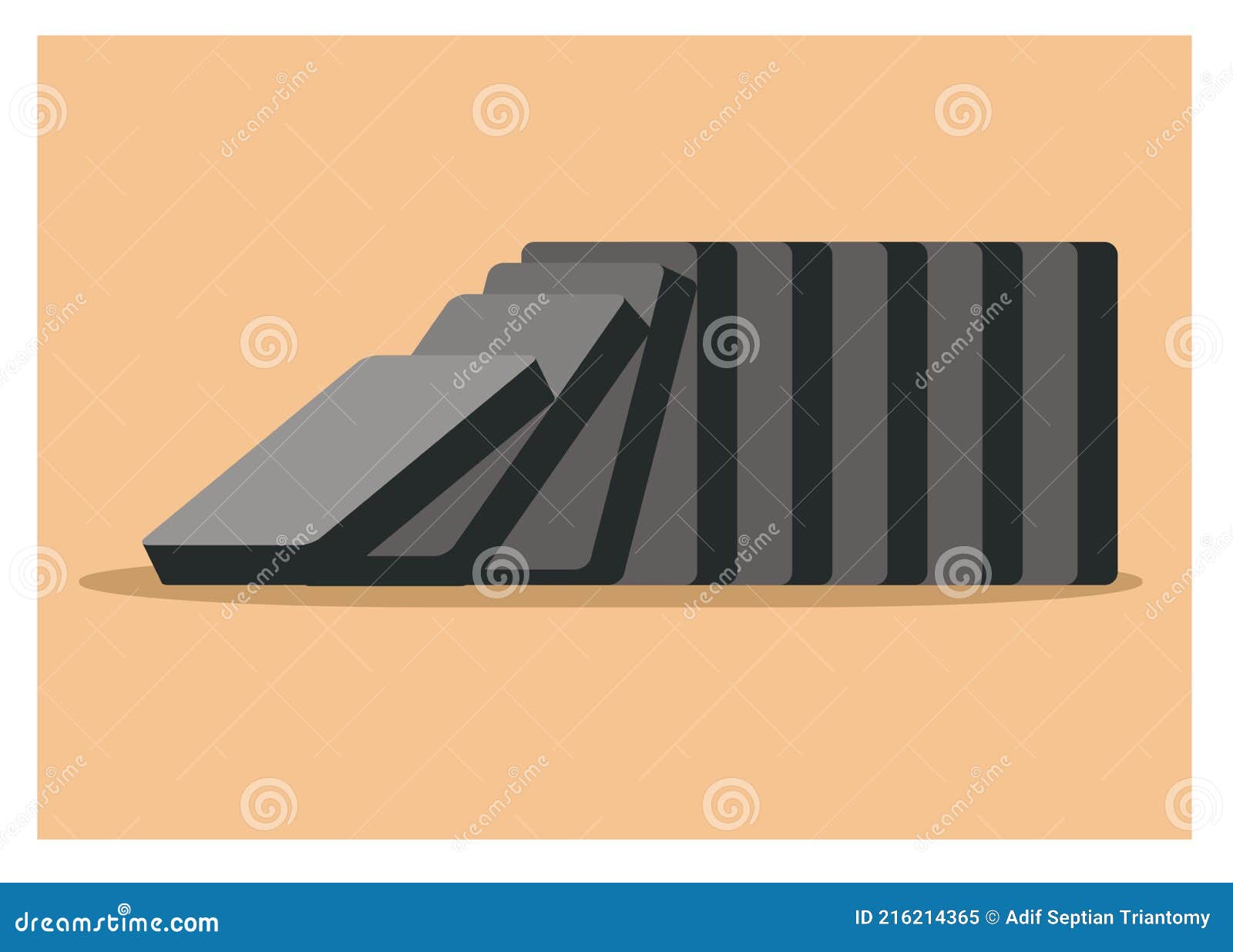 Domino Effect/domino Reaction. Simple Flat Illustration Stock Vector ...