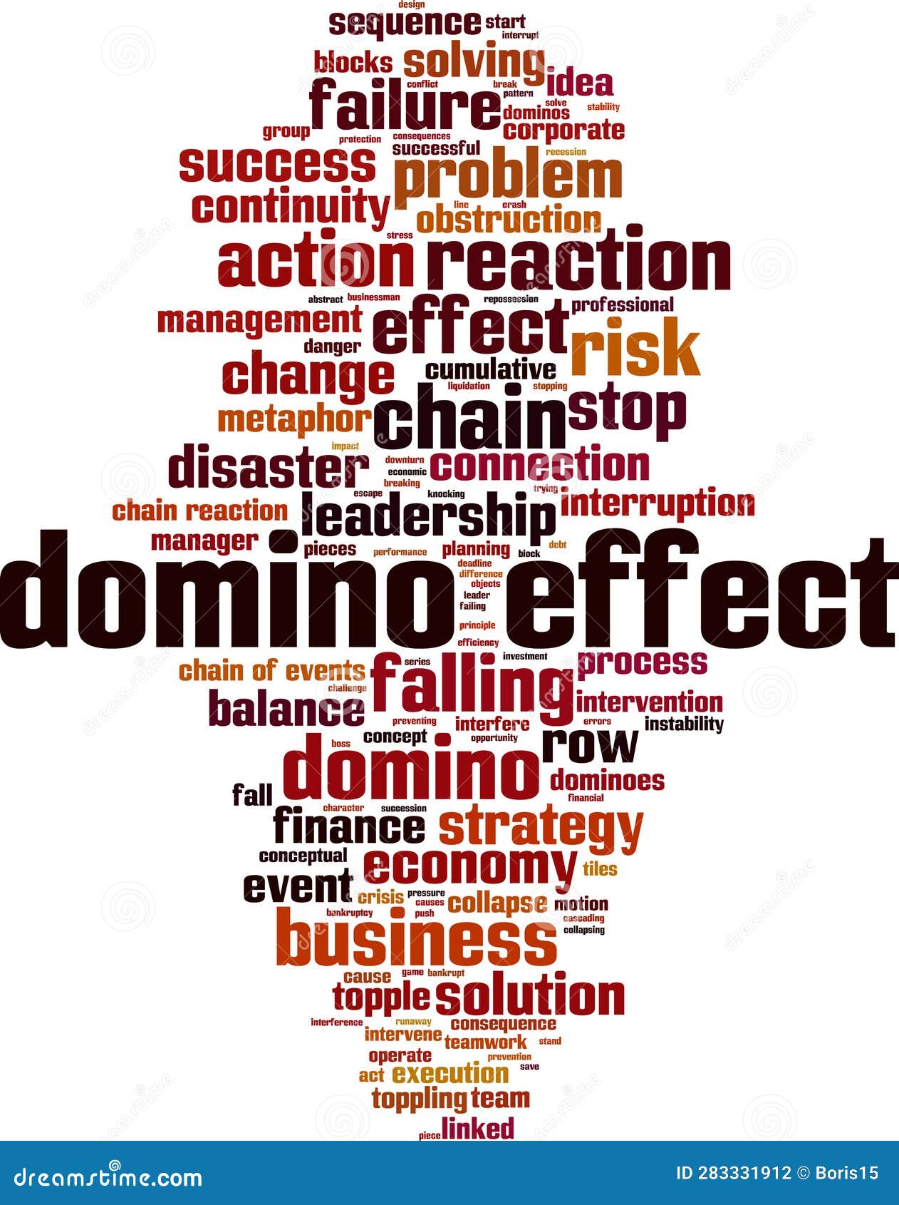 Domino effect word cloud stock vector. Illustration of events - 283331912