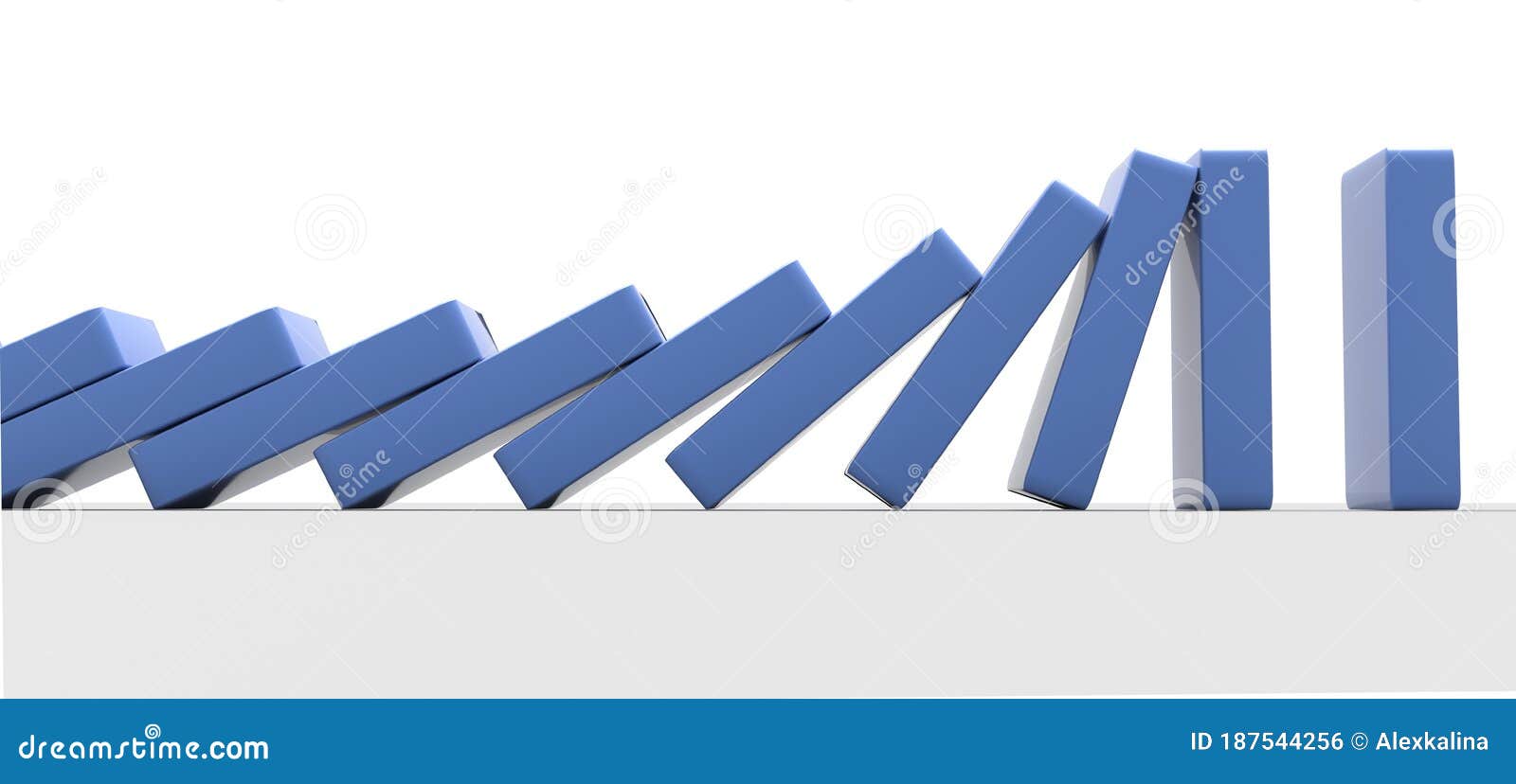 Domino. Falling Boxes Isolated on White Stock Illustration ...