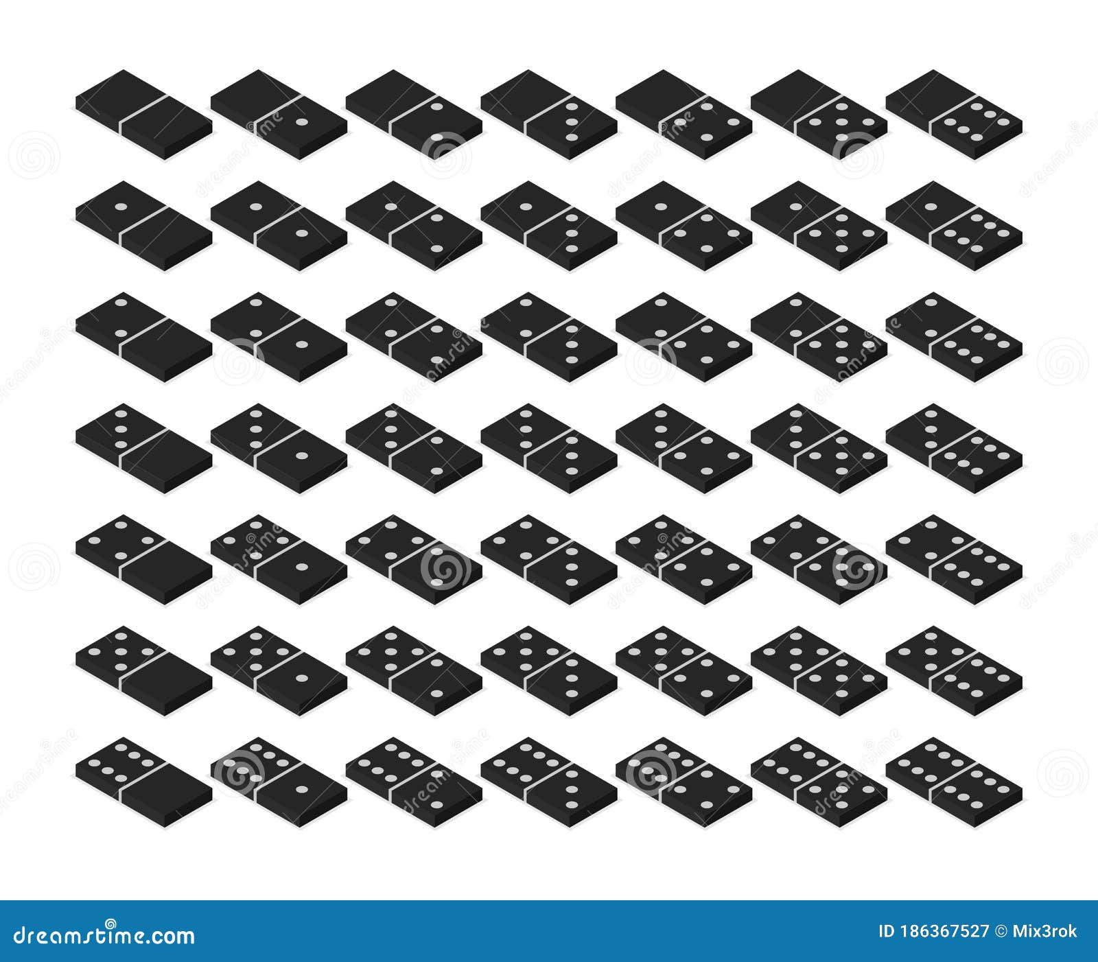 Domino. Flat Style Isometric Design - Vector Stock Vector ...