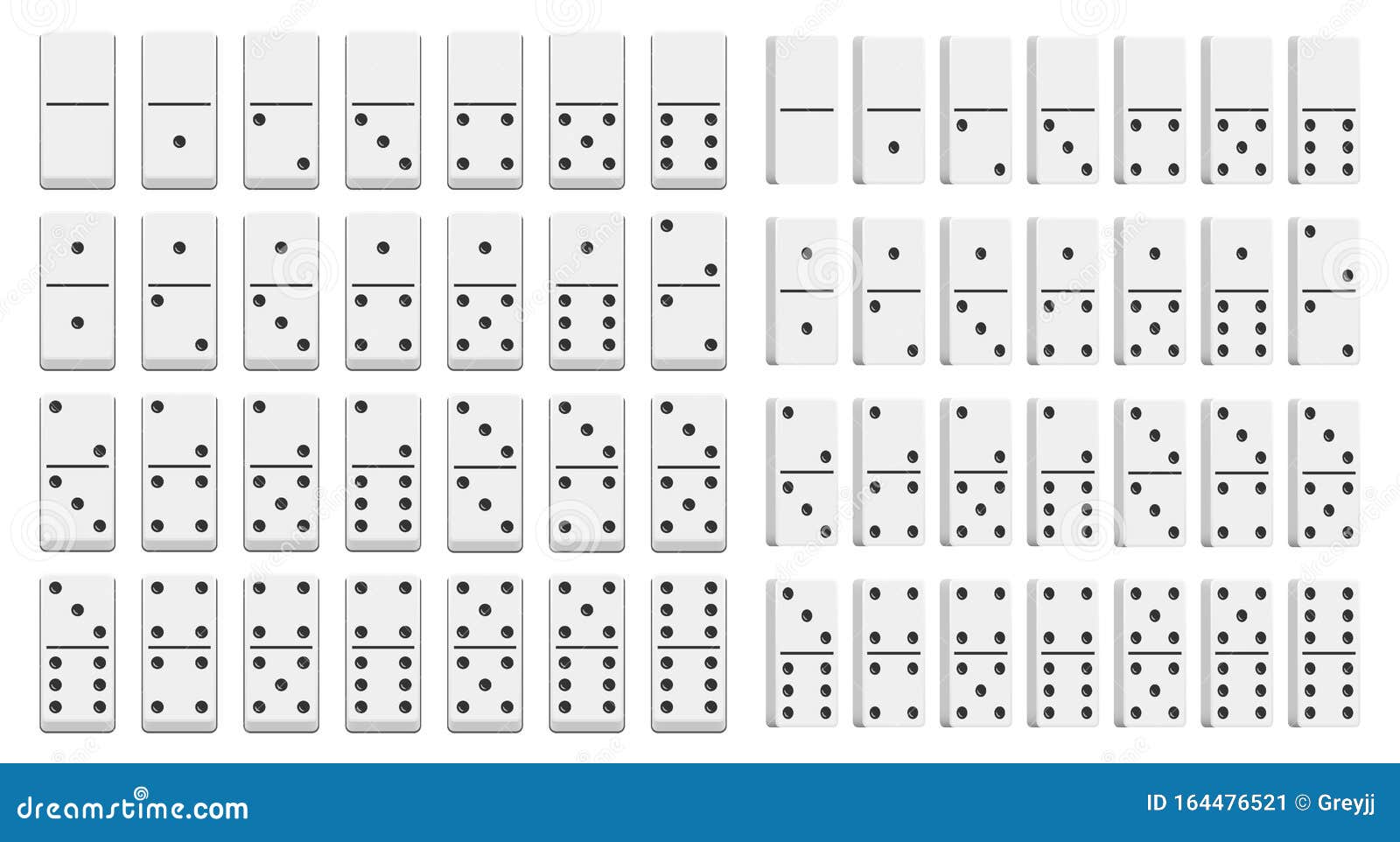 Domino Full Set in Flat Style Stock Vector - Illustration of ...