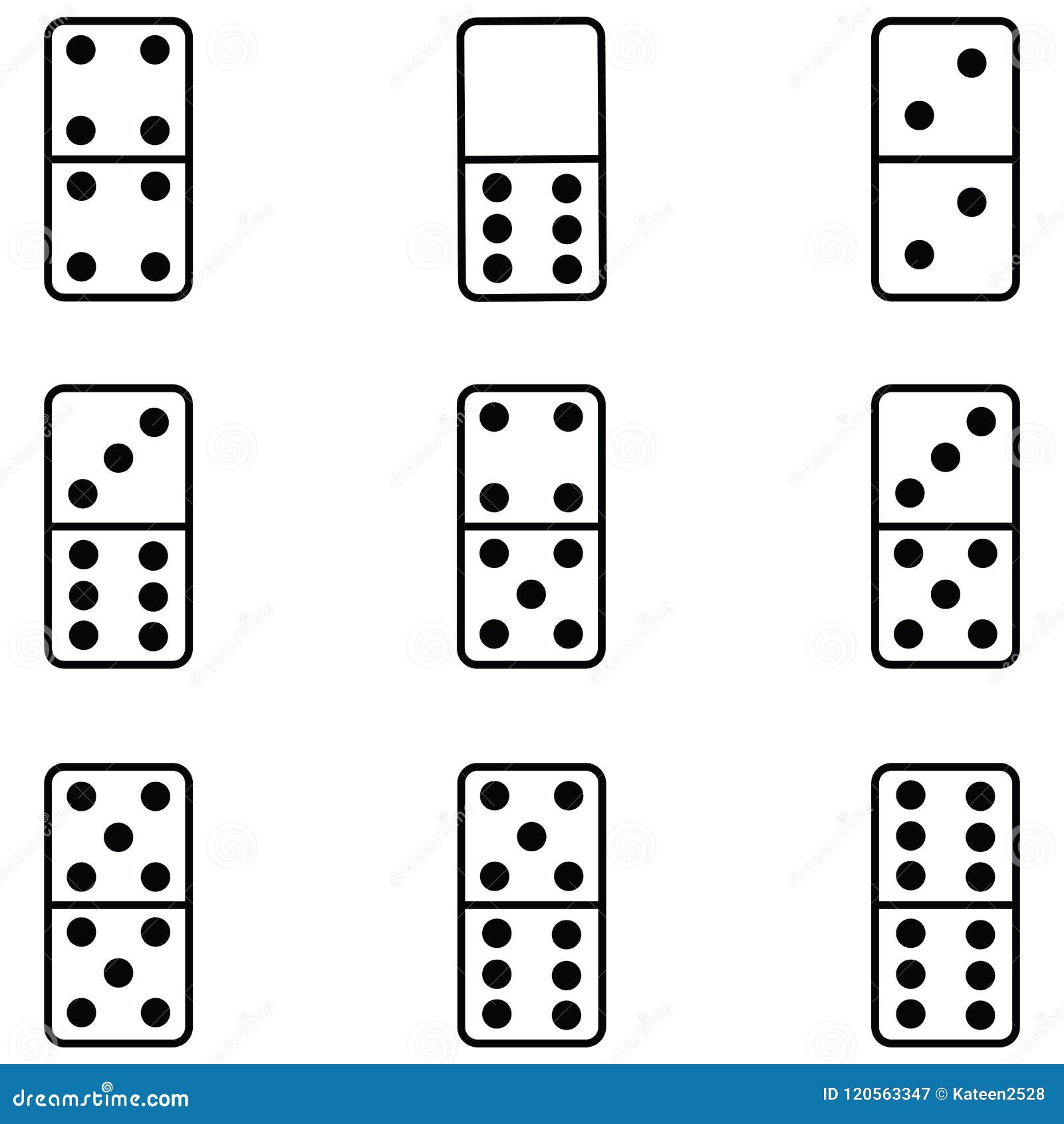 Domino icon set stock vector. Illustration of dominos - 120563347