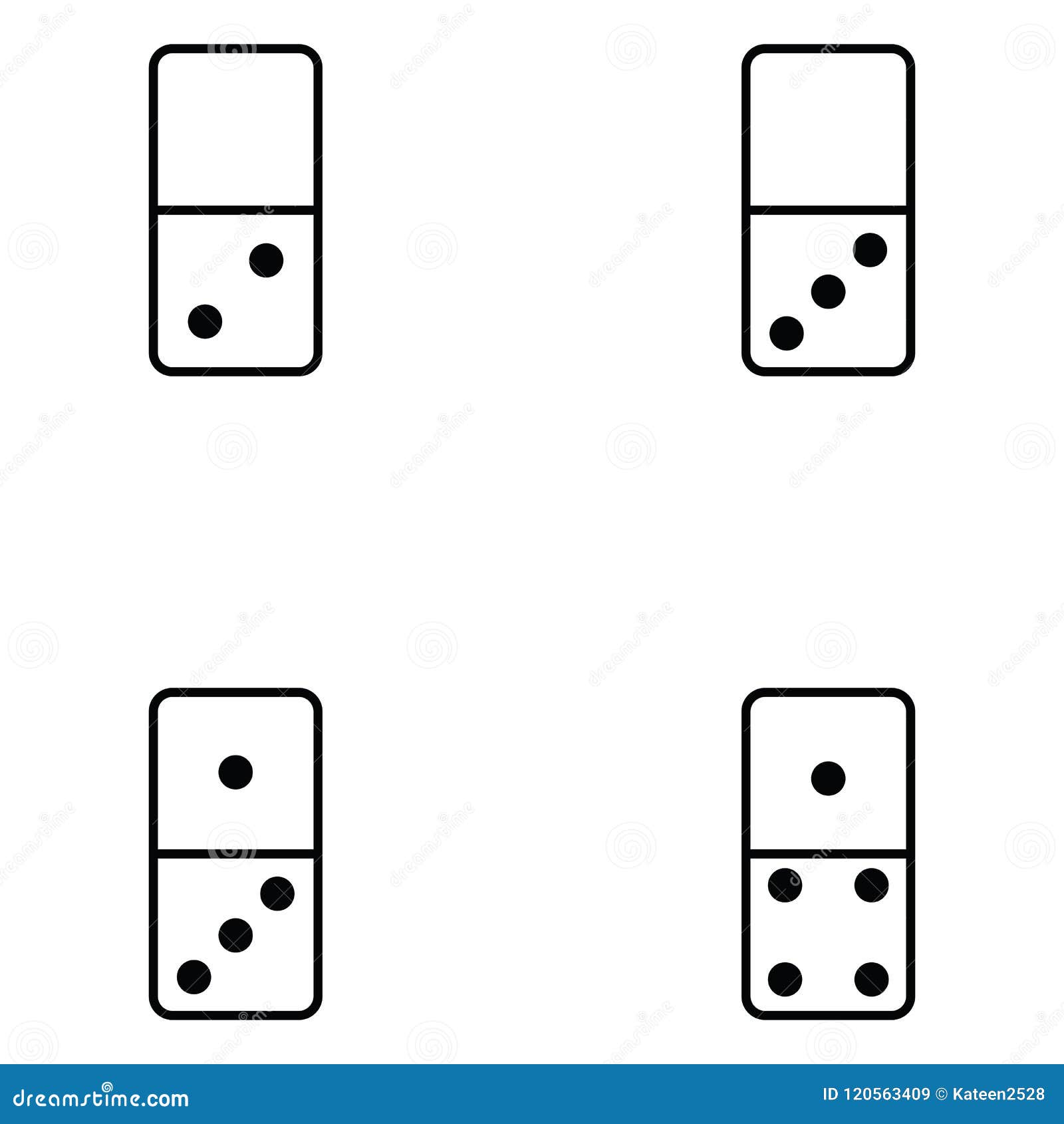 Domino icon set stock vector. Illustration of entertainment - 120563409