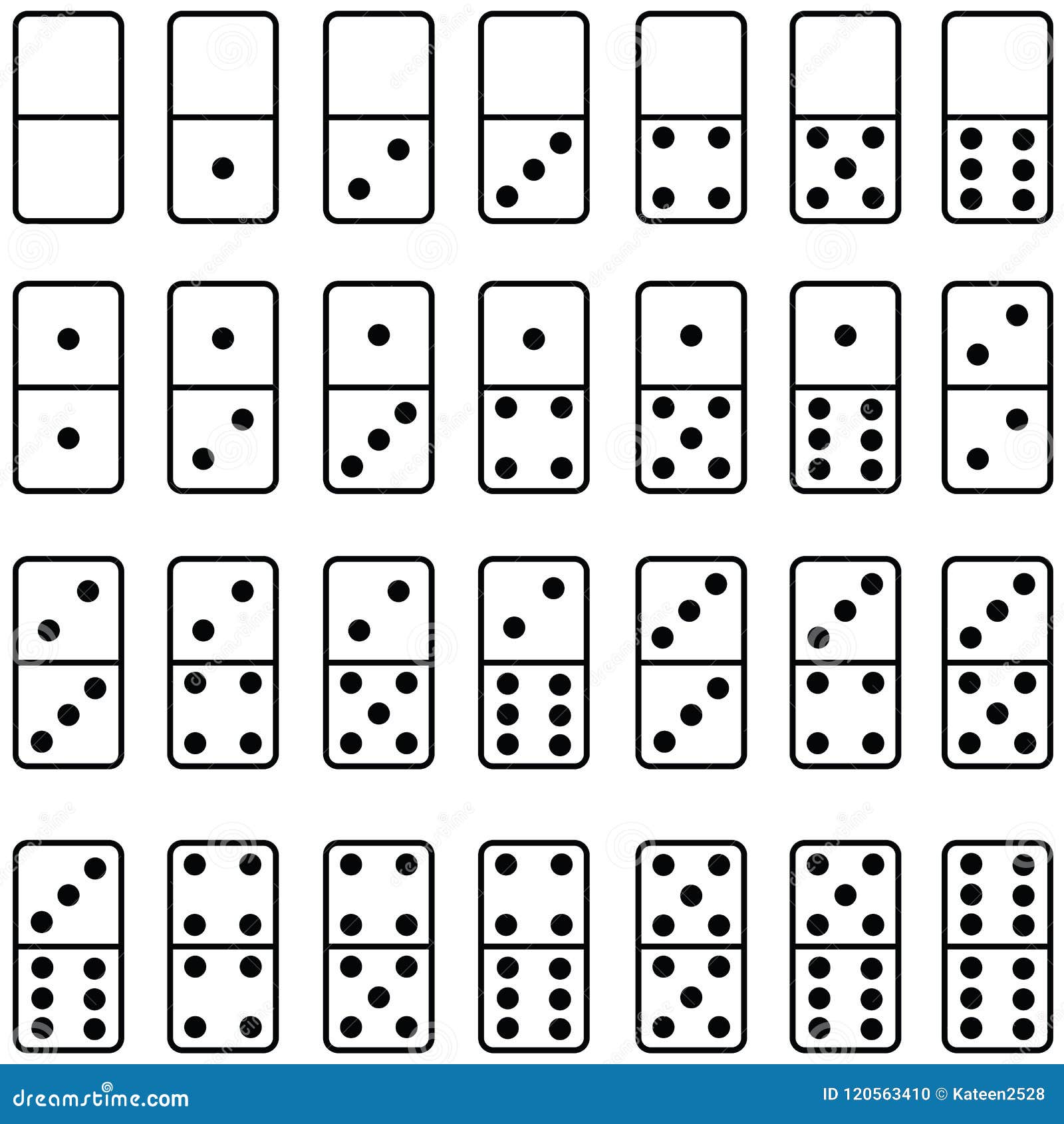 Domino icon set stock vector. Illustration of graphic - 120563410
