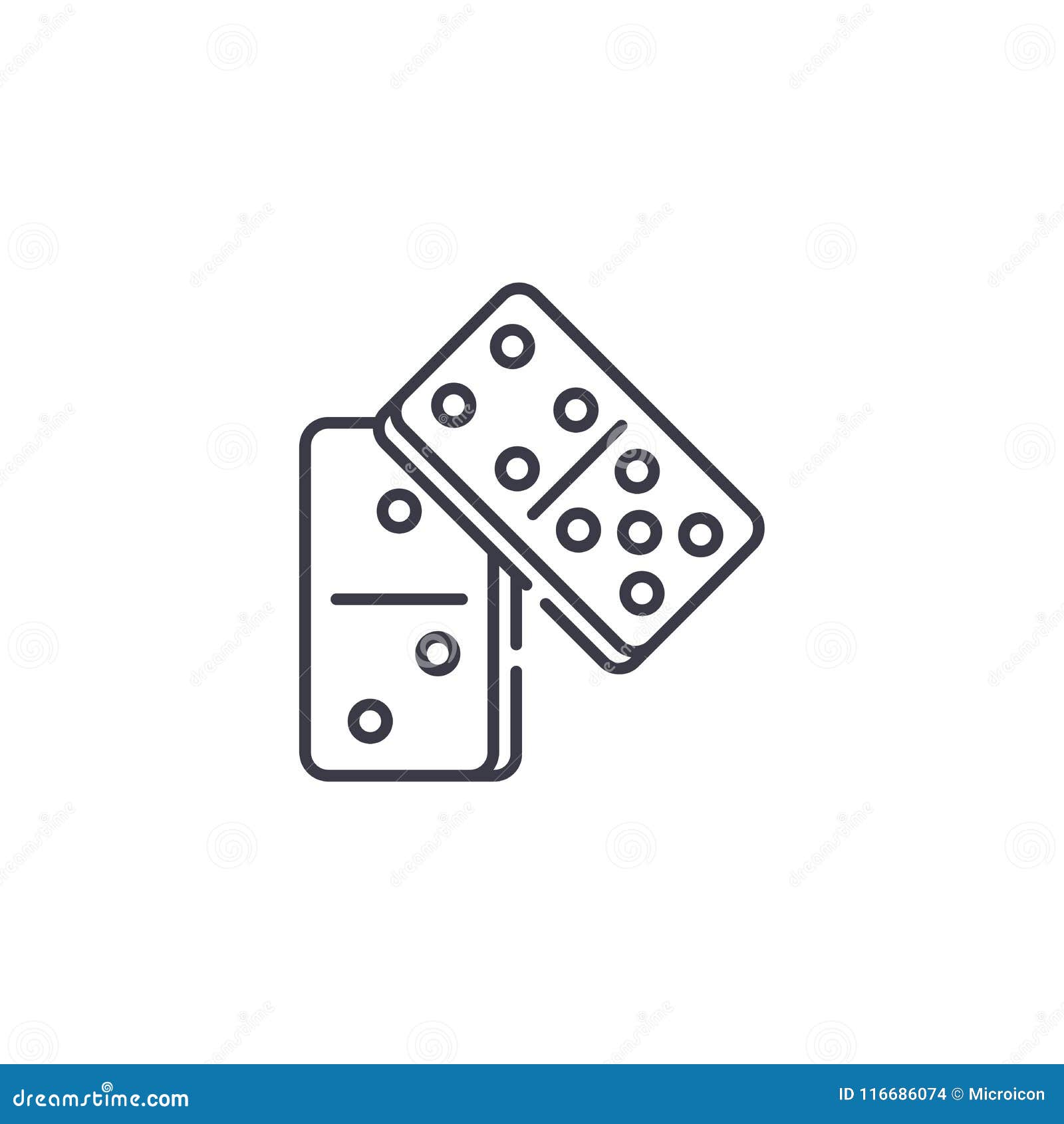 Domino Linear Icon Concept. Domino Line Vector Sign, Symbol ...