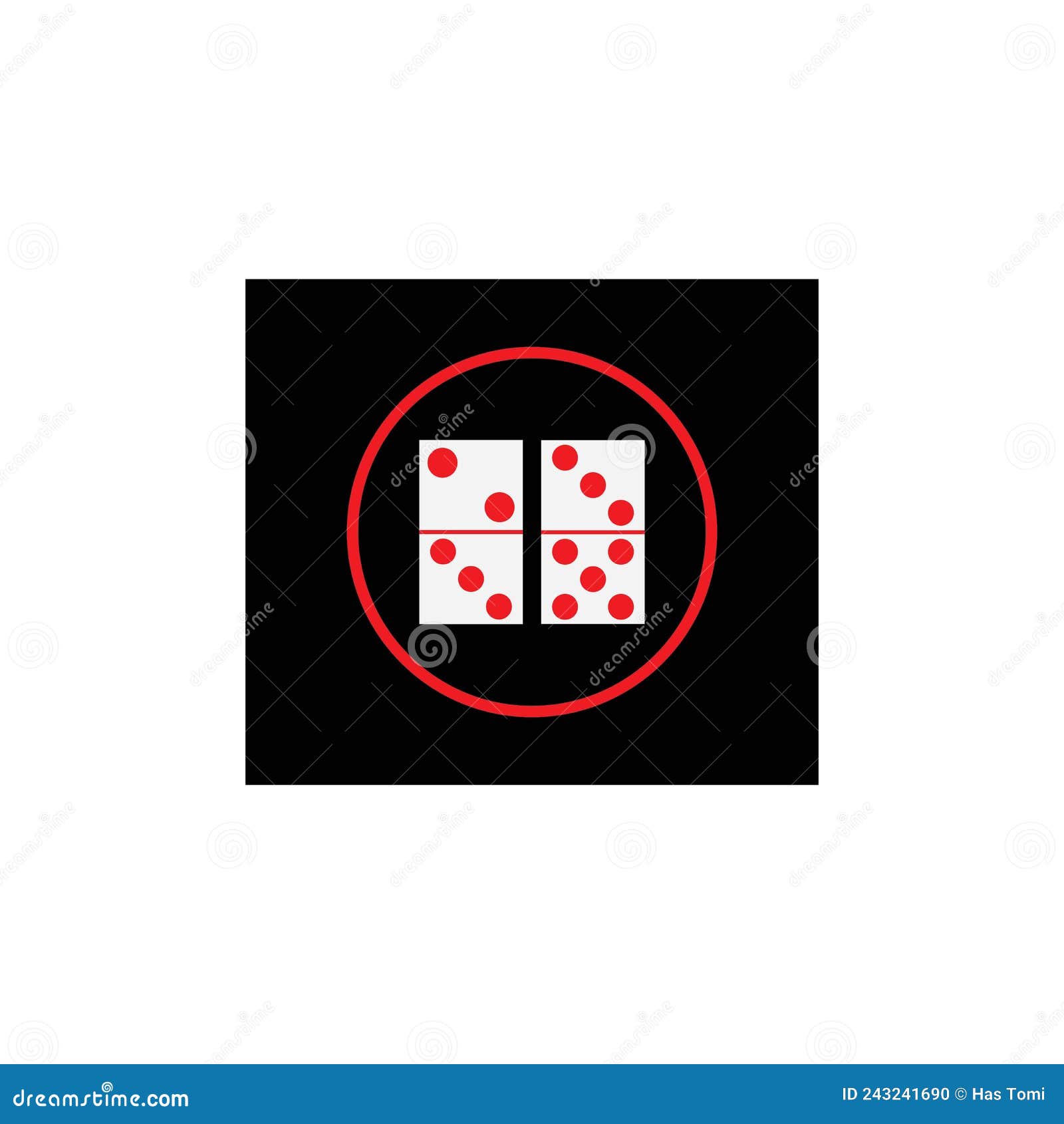 Domino Logo Illustration Symbol Design Vector Stock Vector ...