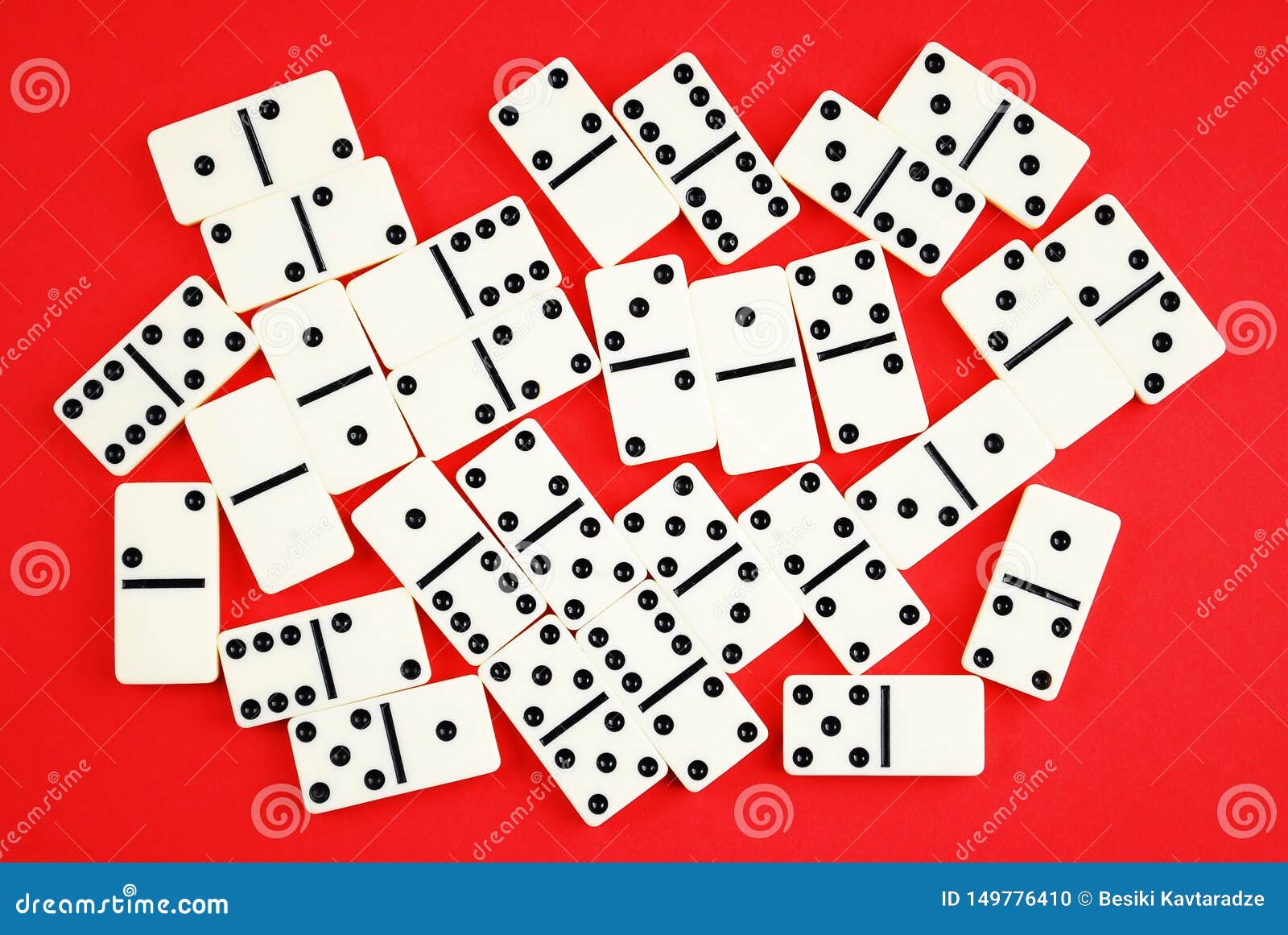 Domino Pieces on a Red Background. Stock Photo - Image of idea, ared ...
