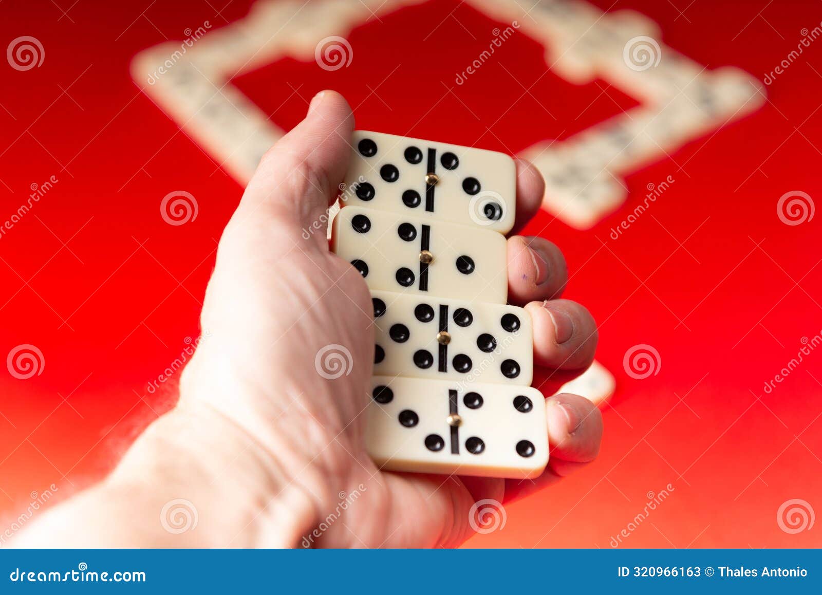 Domino Player Holding Rectangular Number Acrylic Pieces. Board Game ...