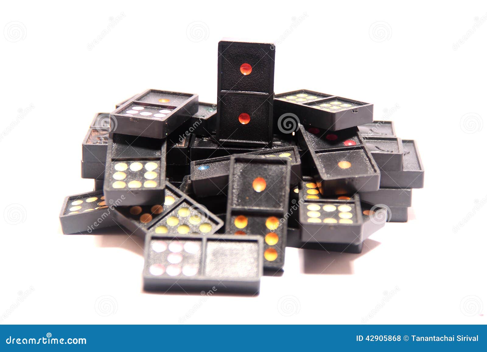 Domino row closeup stock photo. Image of destruction - 42905868