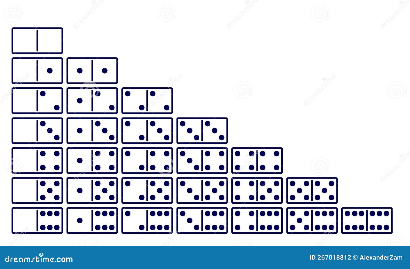 Domino set illustration stock vector. Illustration of puzzle - 267018812