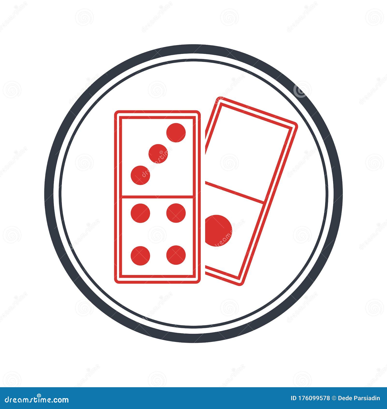 Domino stock vector. Illustration of full, effect, icon - 176099578