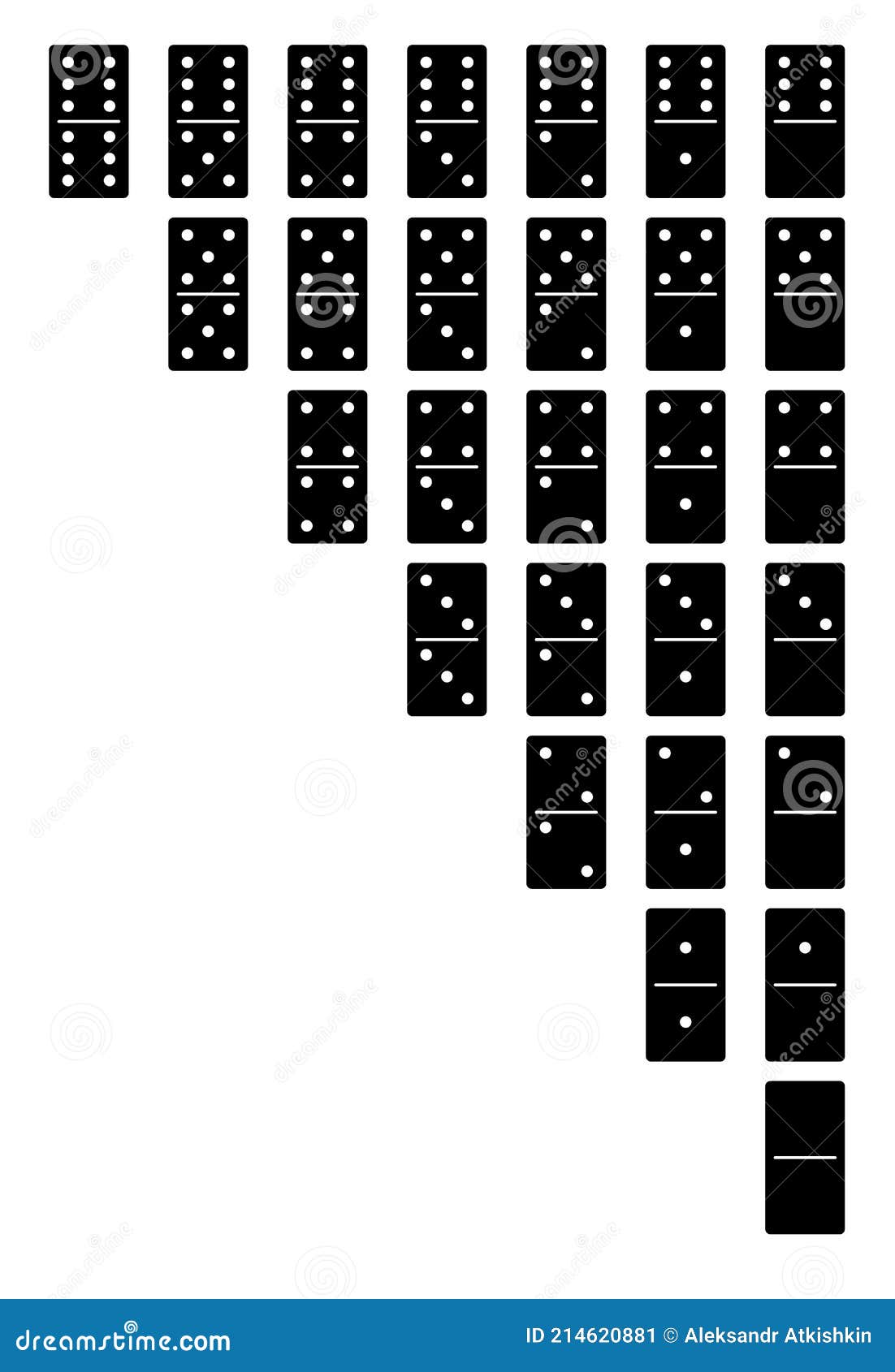 Dominoes bones set stock vector. Illustration of domino - 214620881